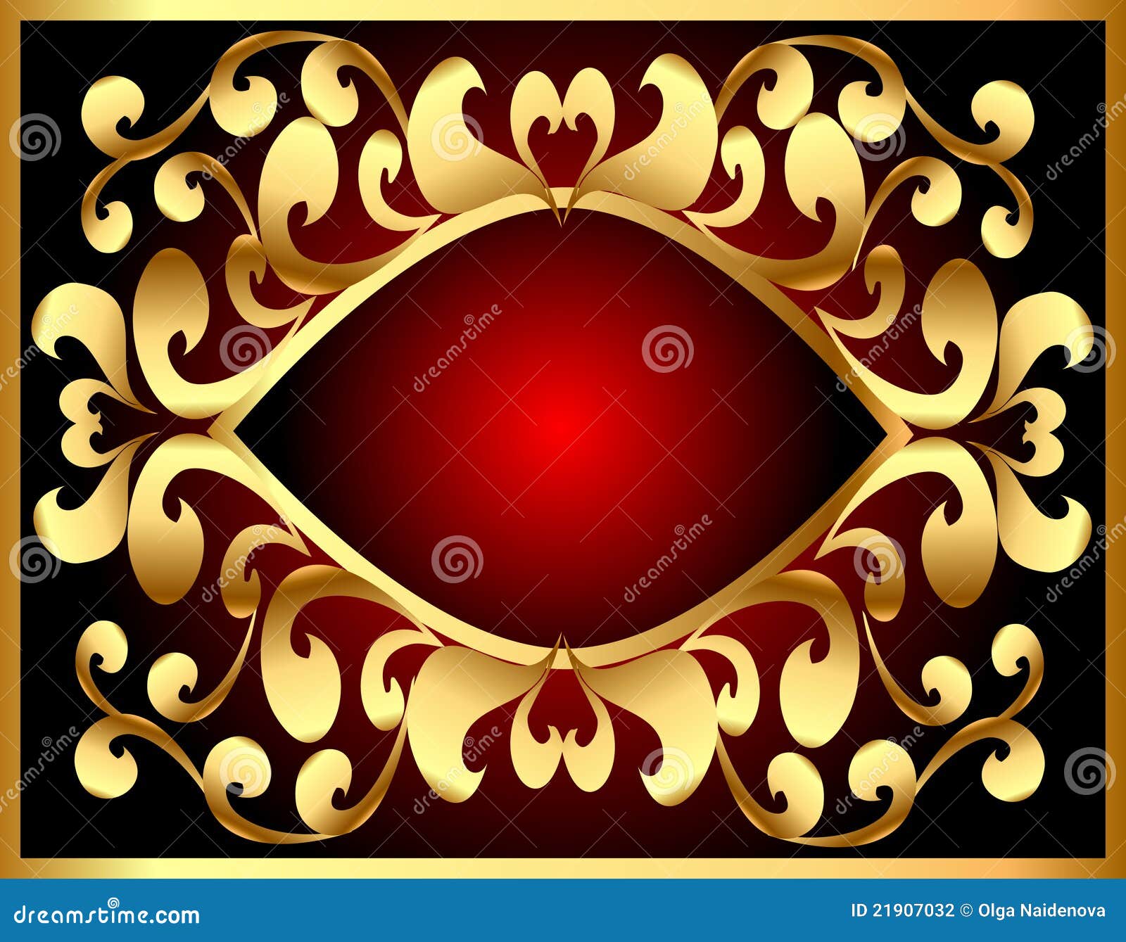 Background with Frame and Royal Gold(en) Pattern Stock Vector ...