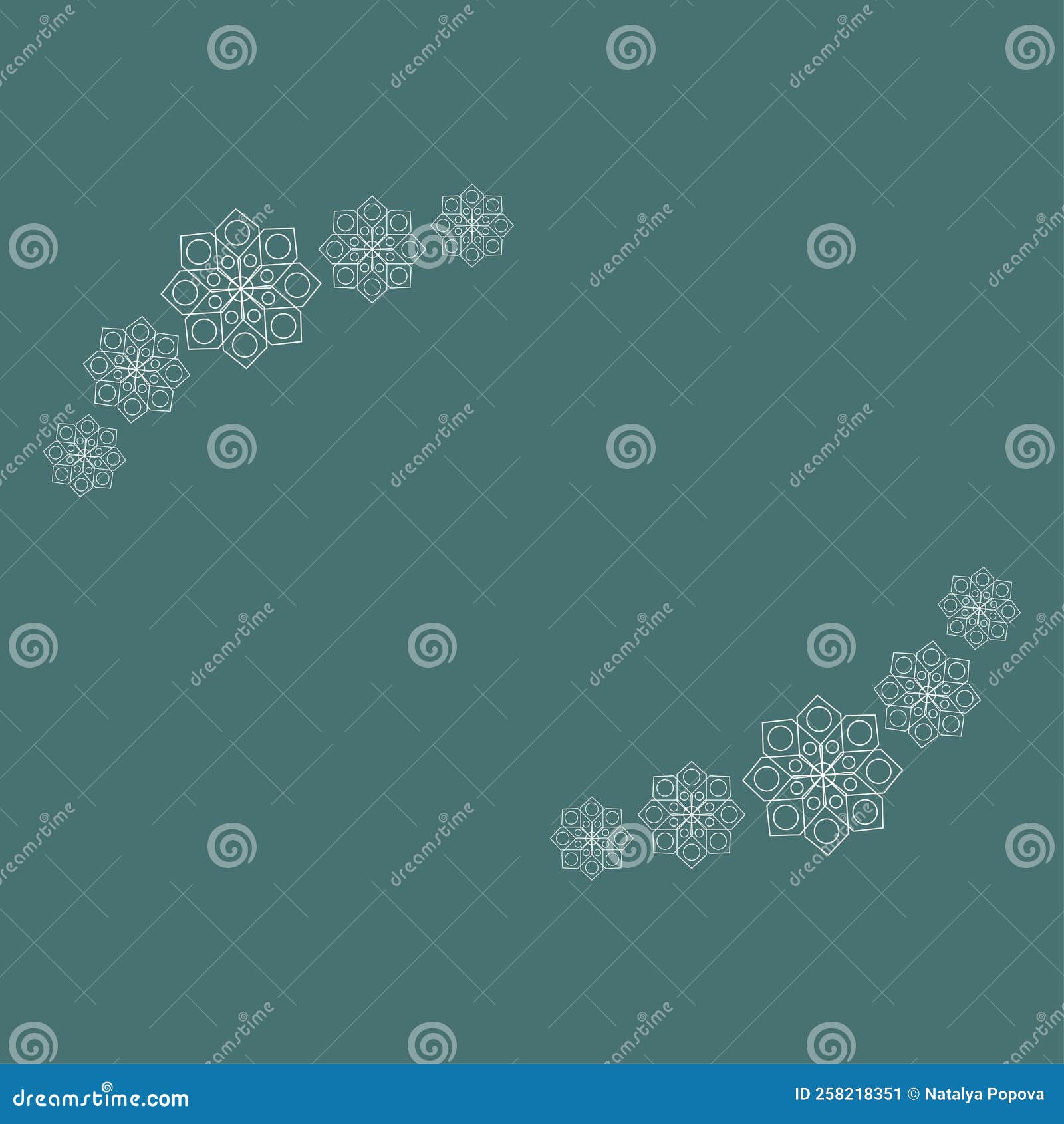 Background with a Frame of a Snowflake on a Green Background Stock ...