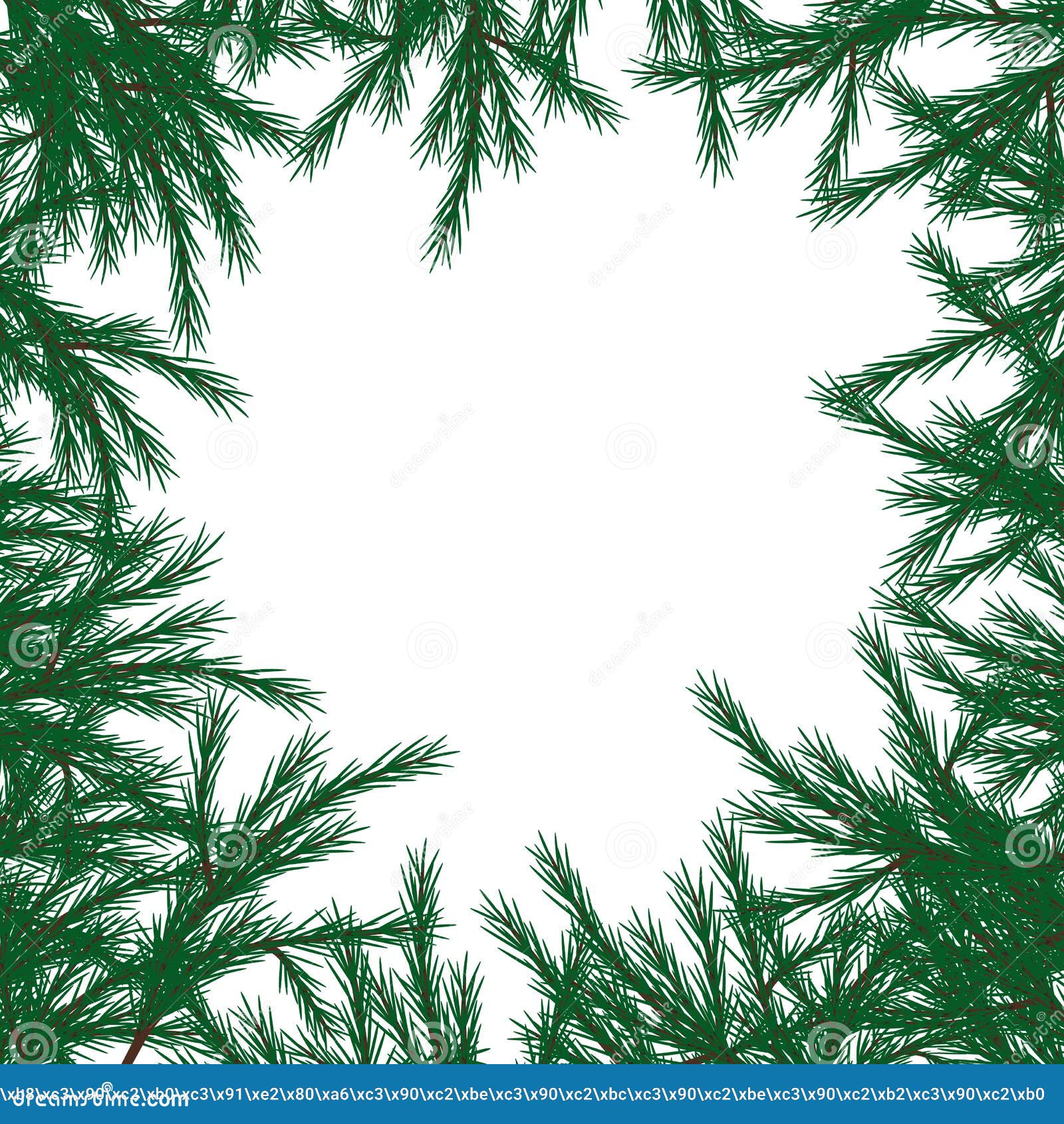 Background Frame of Spruce Branches of Green Color for Creativity Stock ...
