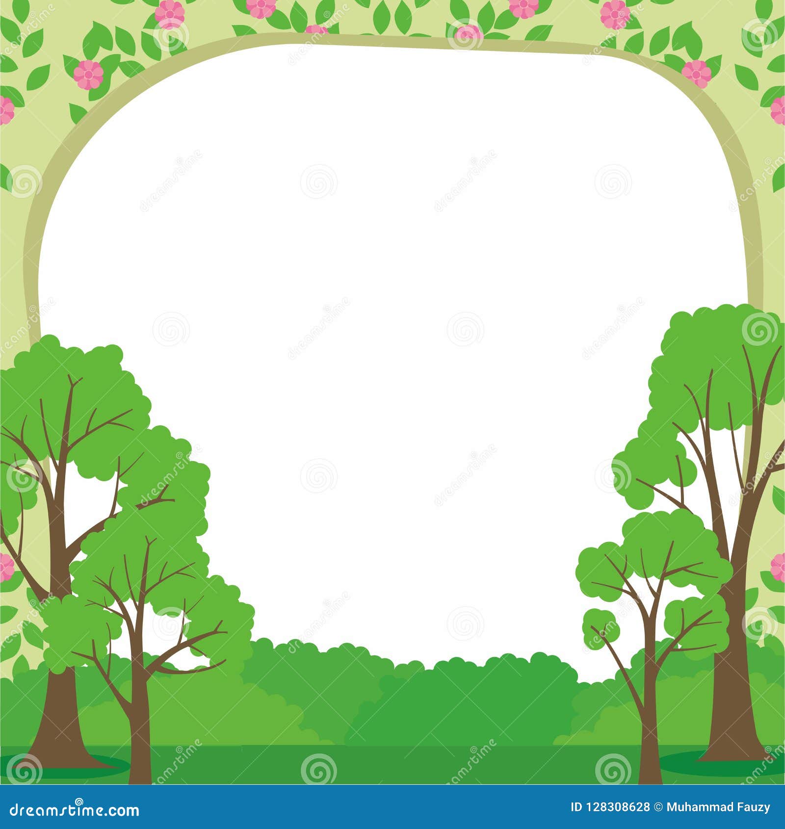 Background Frame with Tree Ornament Stock Vector - Illustration of ...