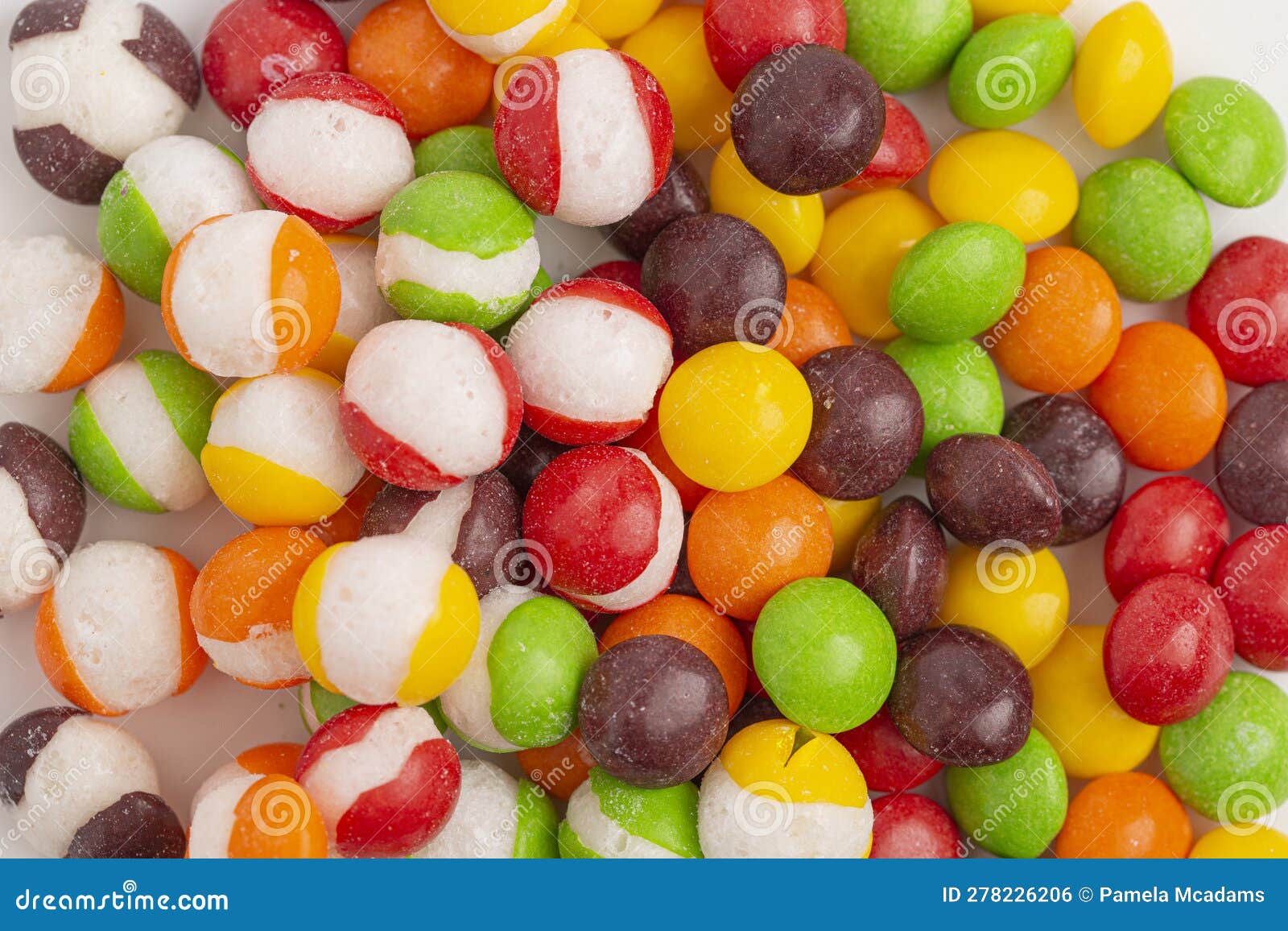 A Background of Freeze Dried Rainbow Candy Macro View Stock Photo ...