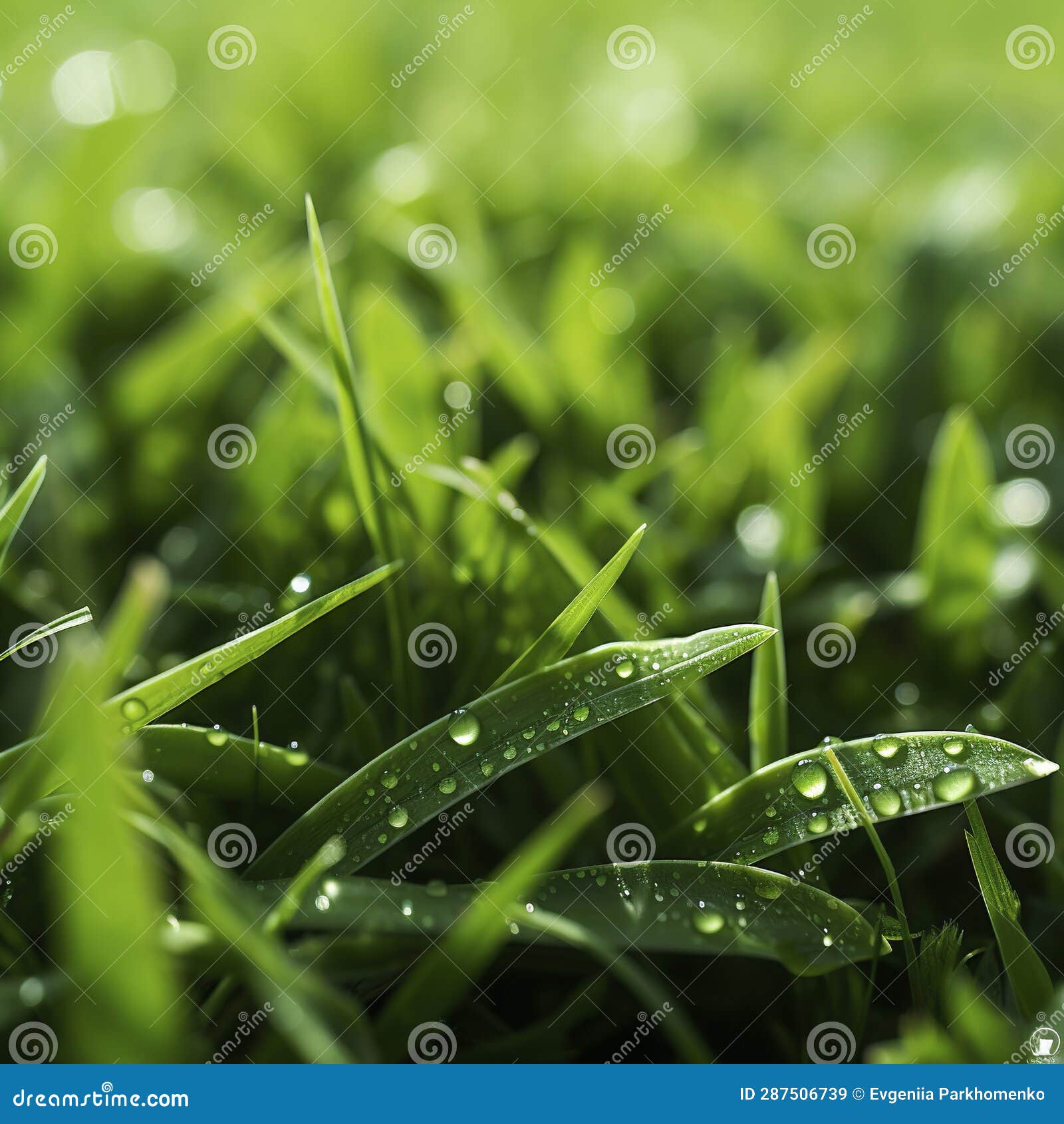 Background of Fresh Green Grass with Dew Drops. Stock Image - Image of ...