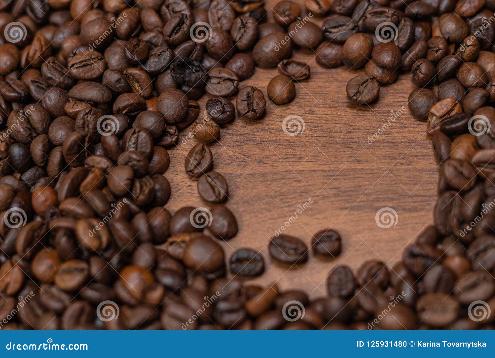 Background of Fried Coffee Beans on a Wooden Surface Stock Photo ...