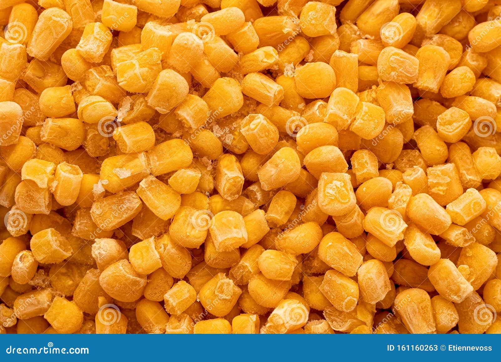 Background of Frozen Sweet Corn. Top View Stock Image - Image of freeze ...