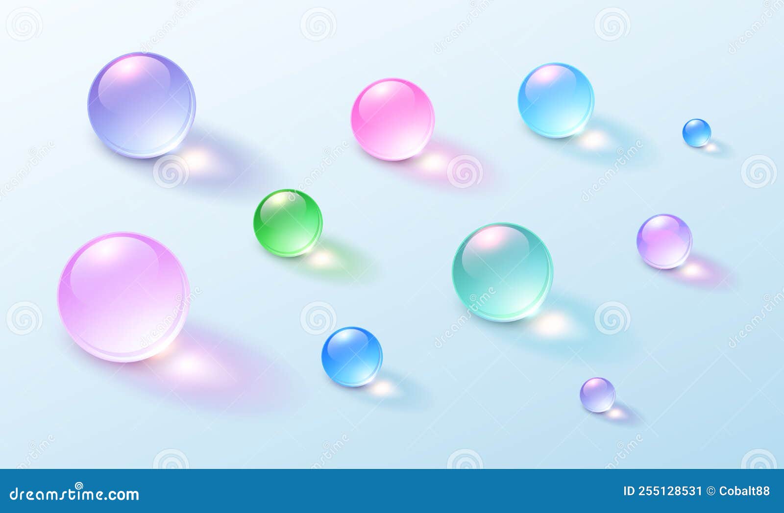 Background Full of Multi-colored 3D Glass Balls Stock Vector ...