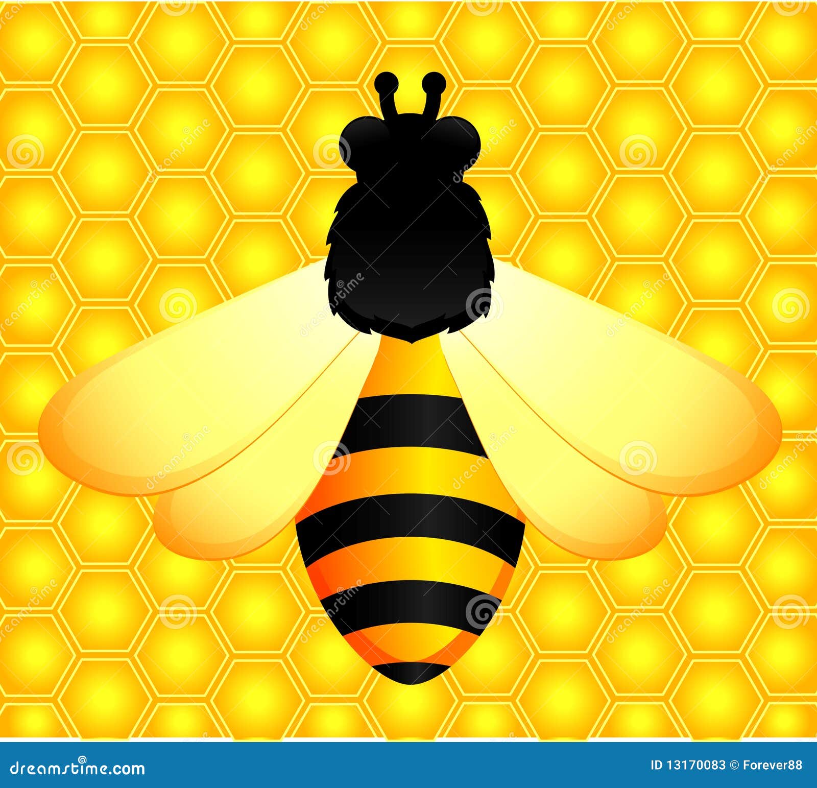 Background with funny bees stock vector. Illustration of striped - 13170083