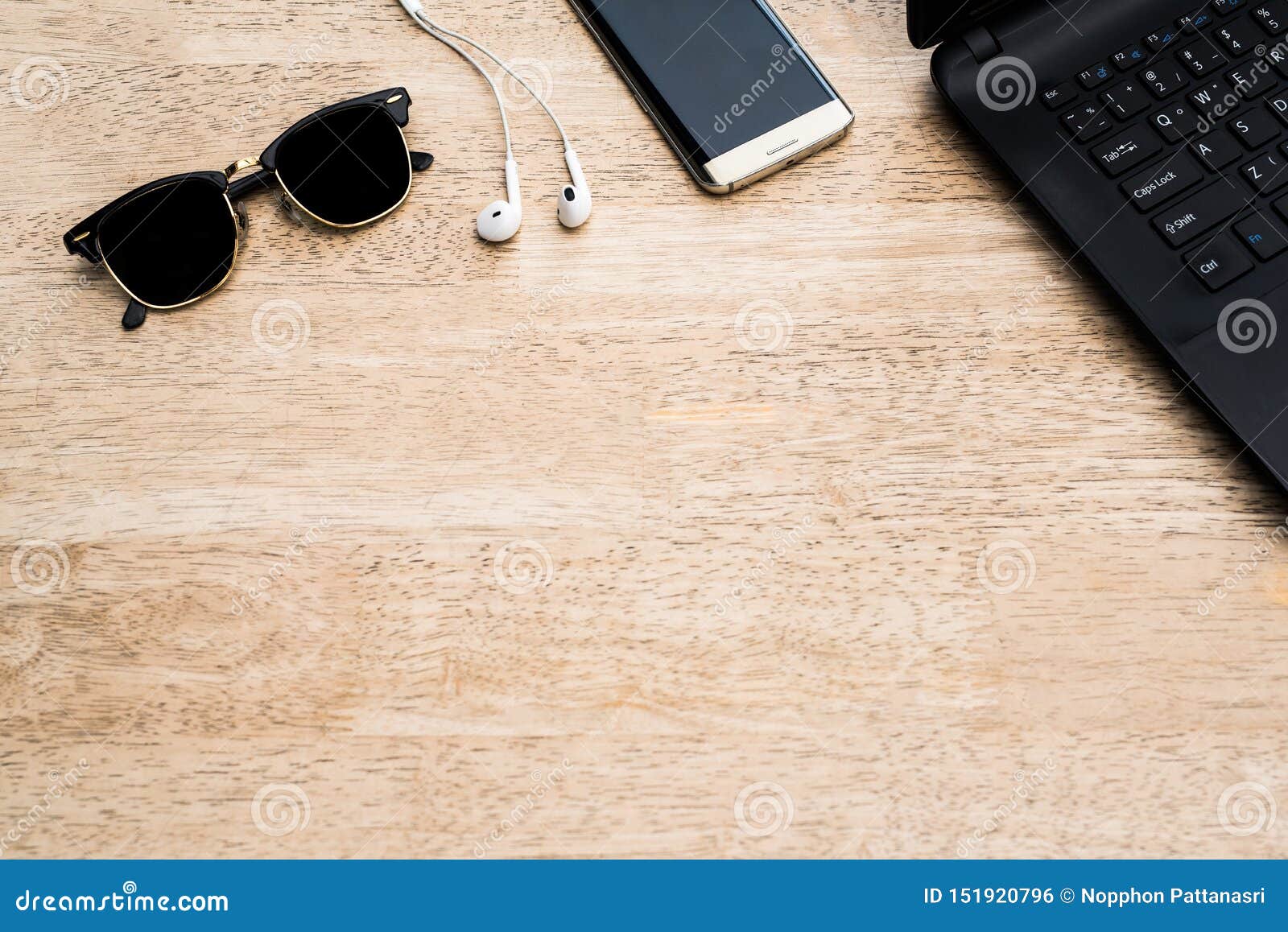 Gadgets on Table with Blank Space for Text Stock Photo - Image of ...
