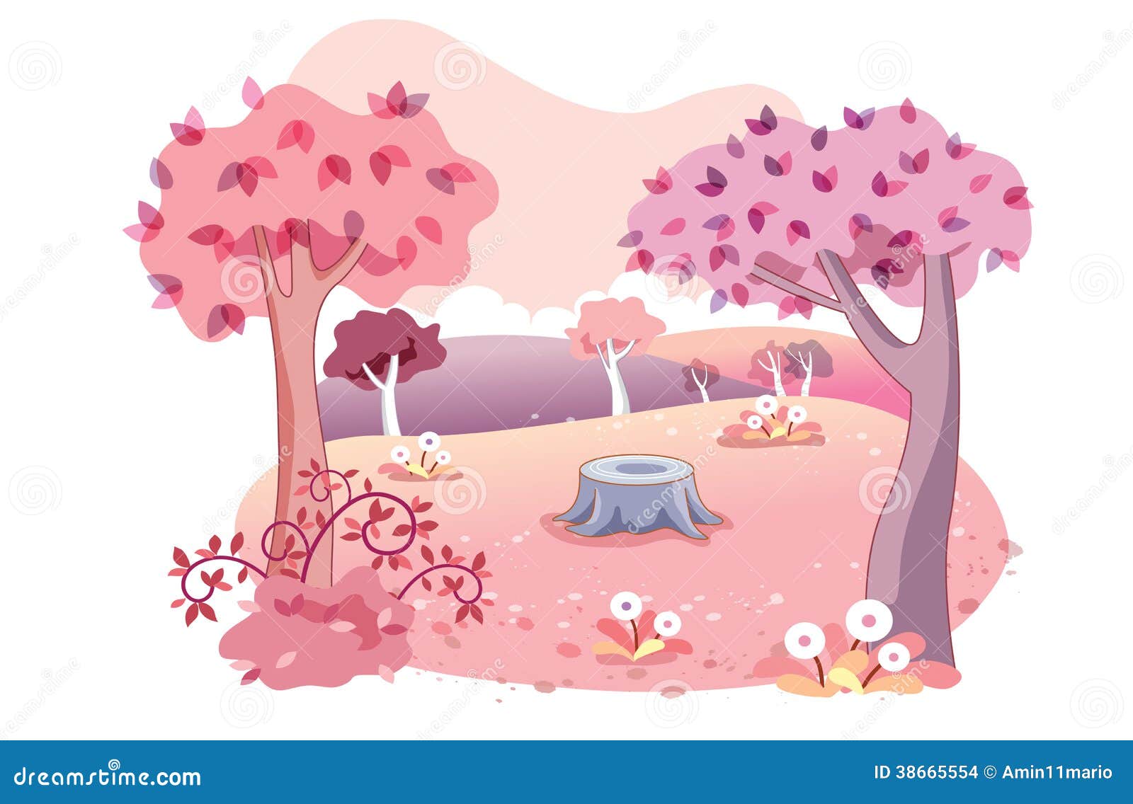 Background garden cartoon stock illustration. Illustration of colorful ...