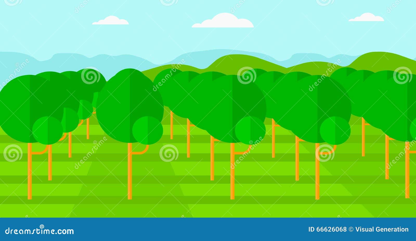 Background of Garden with Fruit Trees. Stock Illustration ...