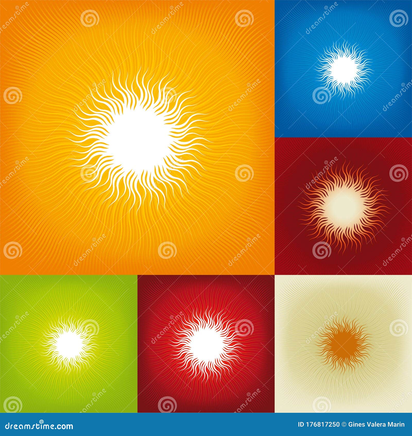 Background of a Geometrial Sunbeam Texture in Orange and White. Stock ...