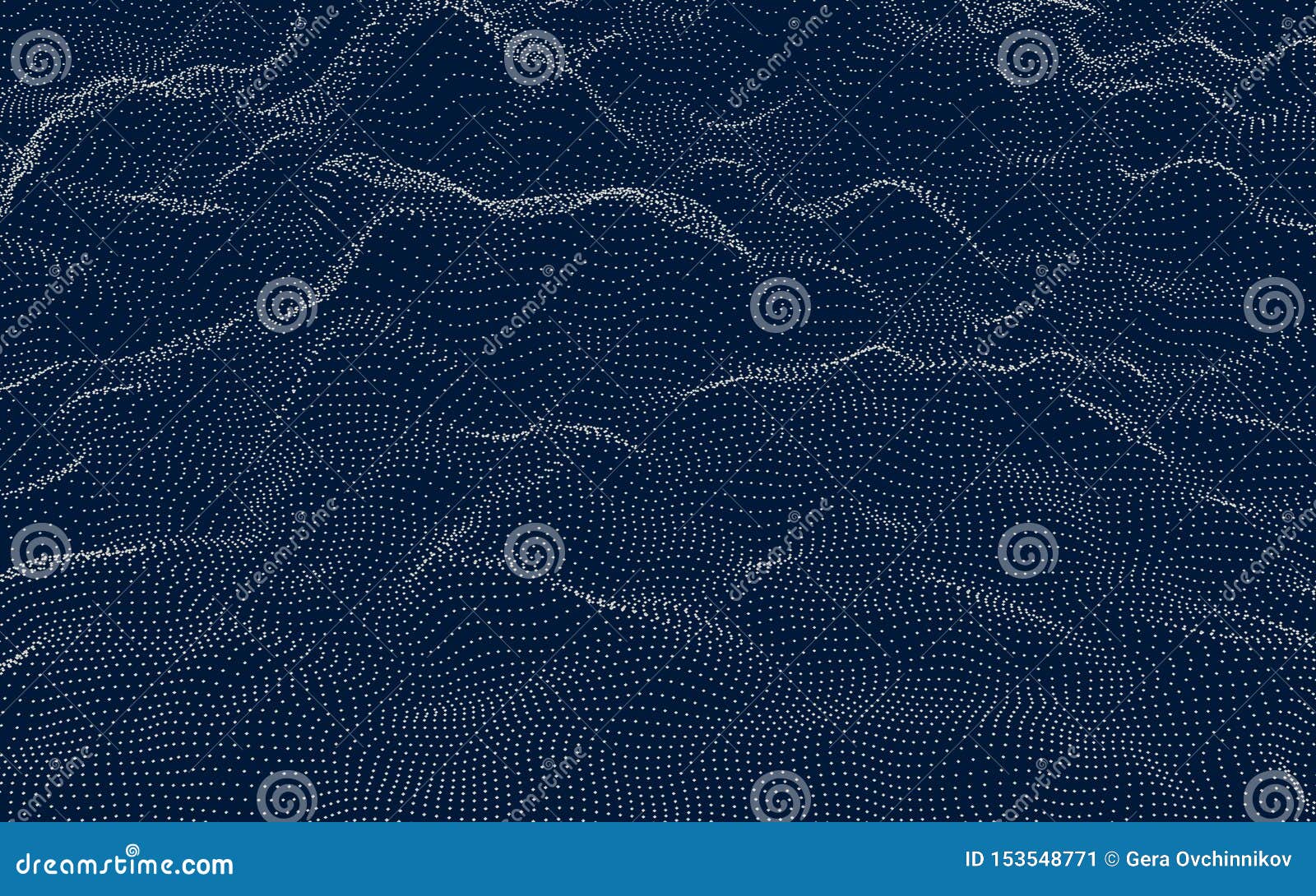 Background with Geometric Particles. Wavy Surface Stock Vector ...