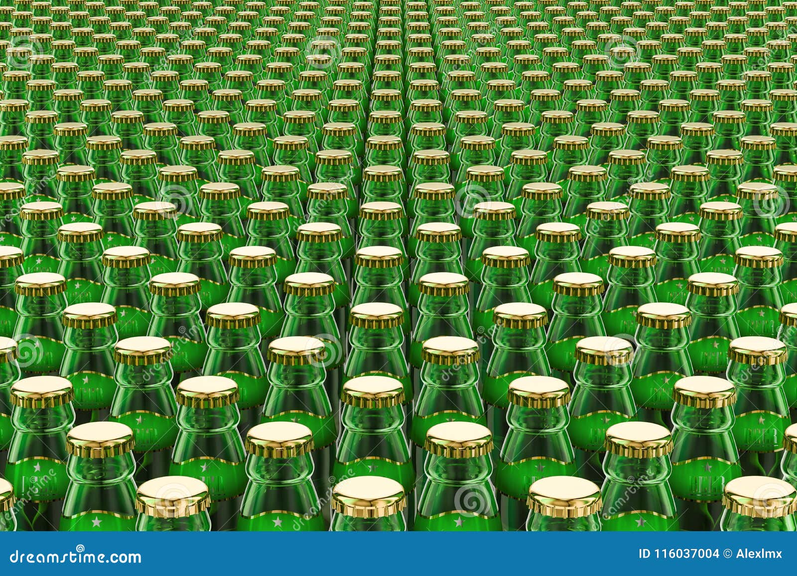 Background from Glass Beer Bottles, 3d Stock Illustration ...