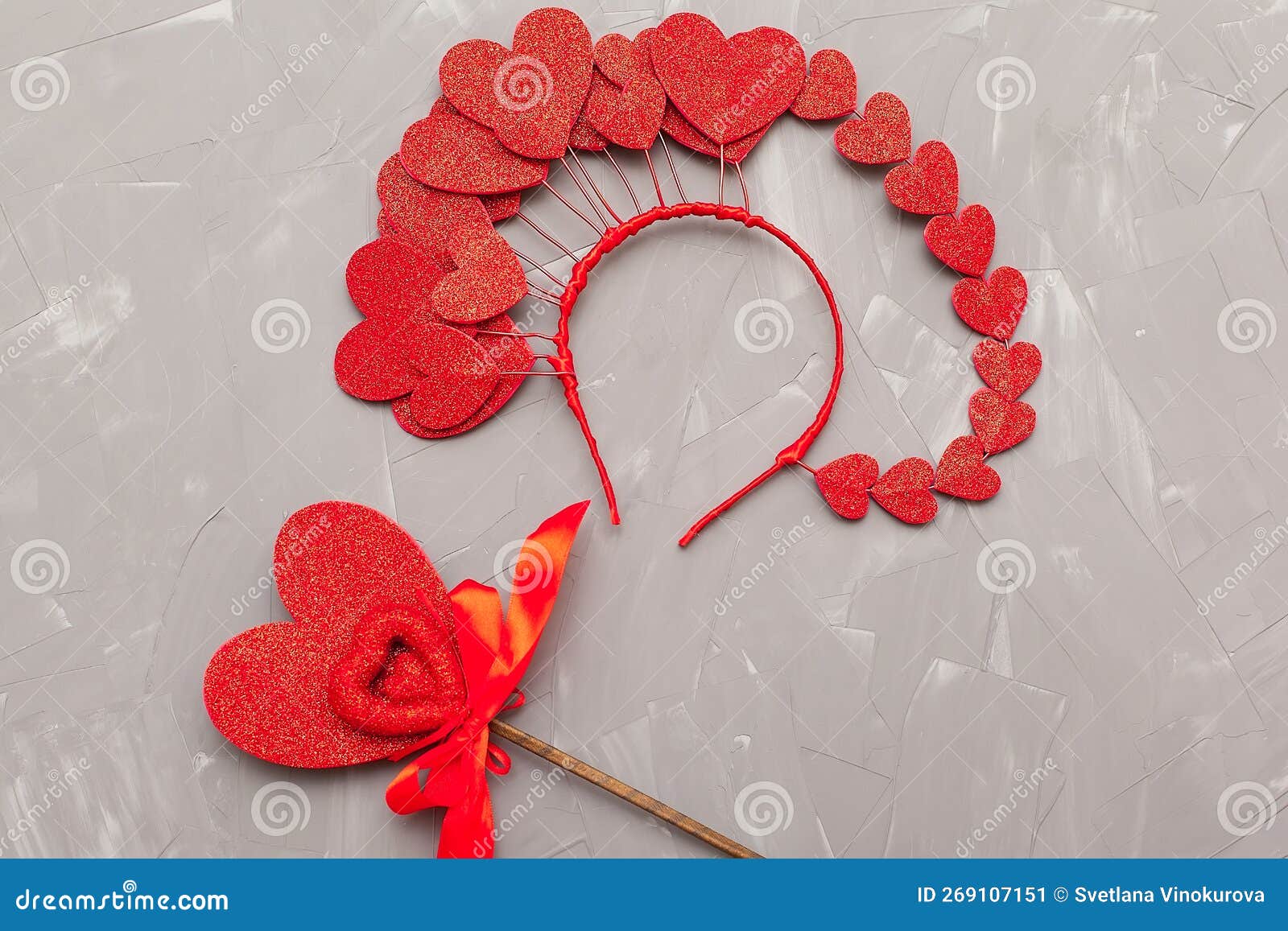 Background of Glitter Red Heart Decor Line Rim on Red Paper Stock Image ...