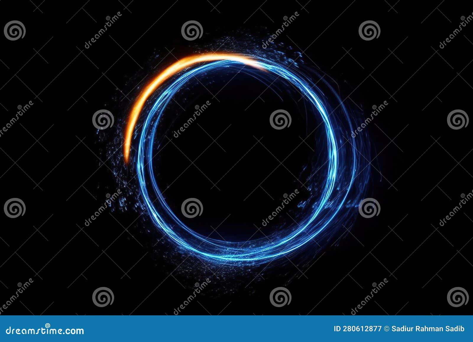 Background with Glowing Circles. Blue Energy Circle Stock Illustration ...
