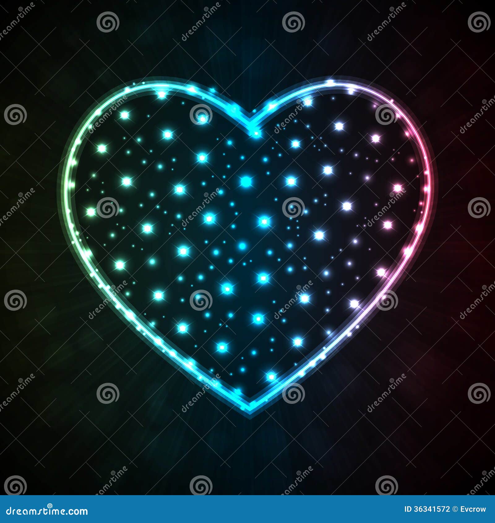 Background with Glowing Heart-shape Stock Vector - Illustration of ...
