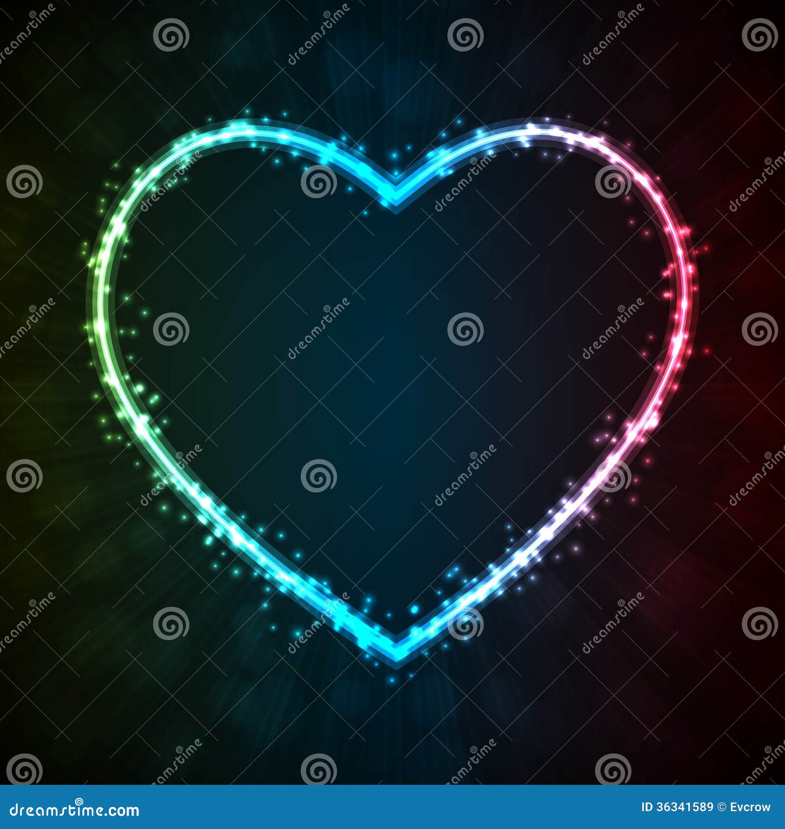 Background with Glowing Heart-shape Stock Vector - Illustration of ...