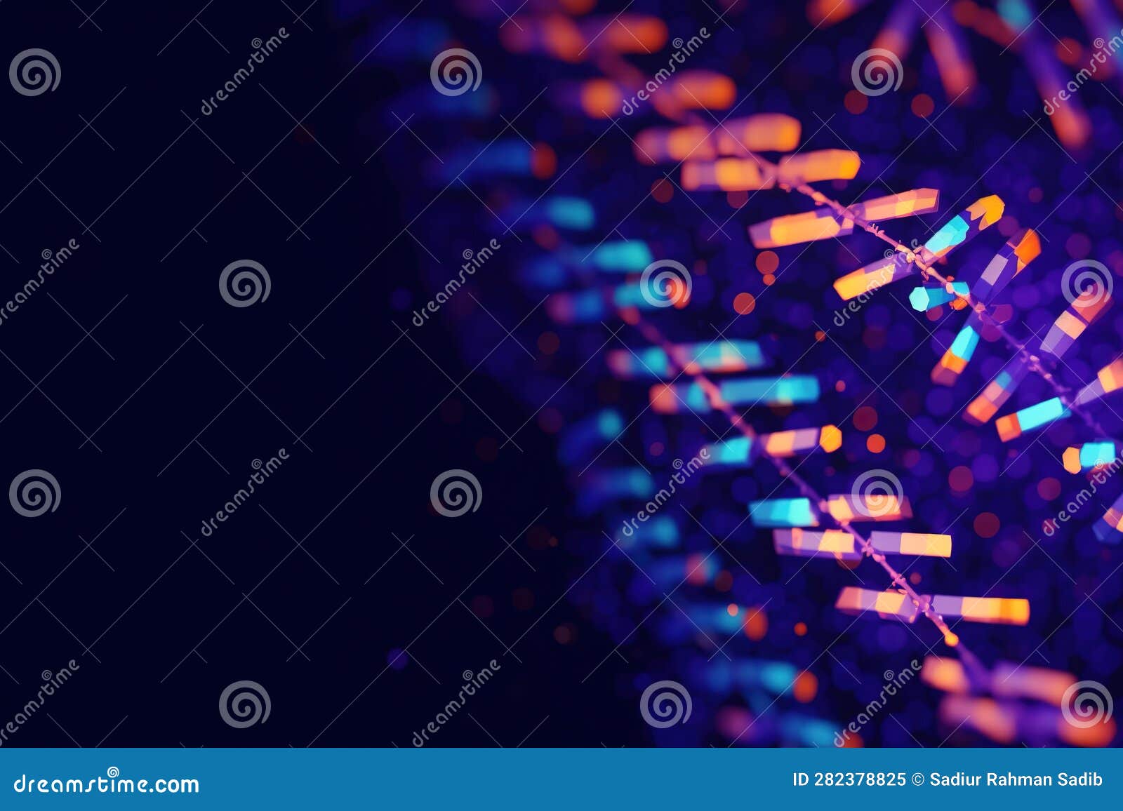Background with Glowing Lights. Chromosome DNA Science and Data ...