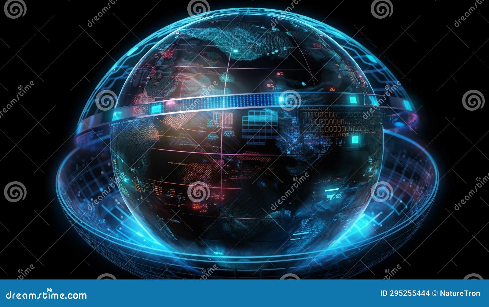 Background with Glowing Sphere Abstract Blue Sphere Background Stock ...