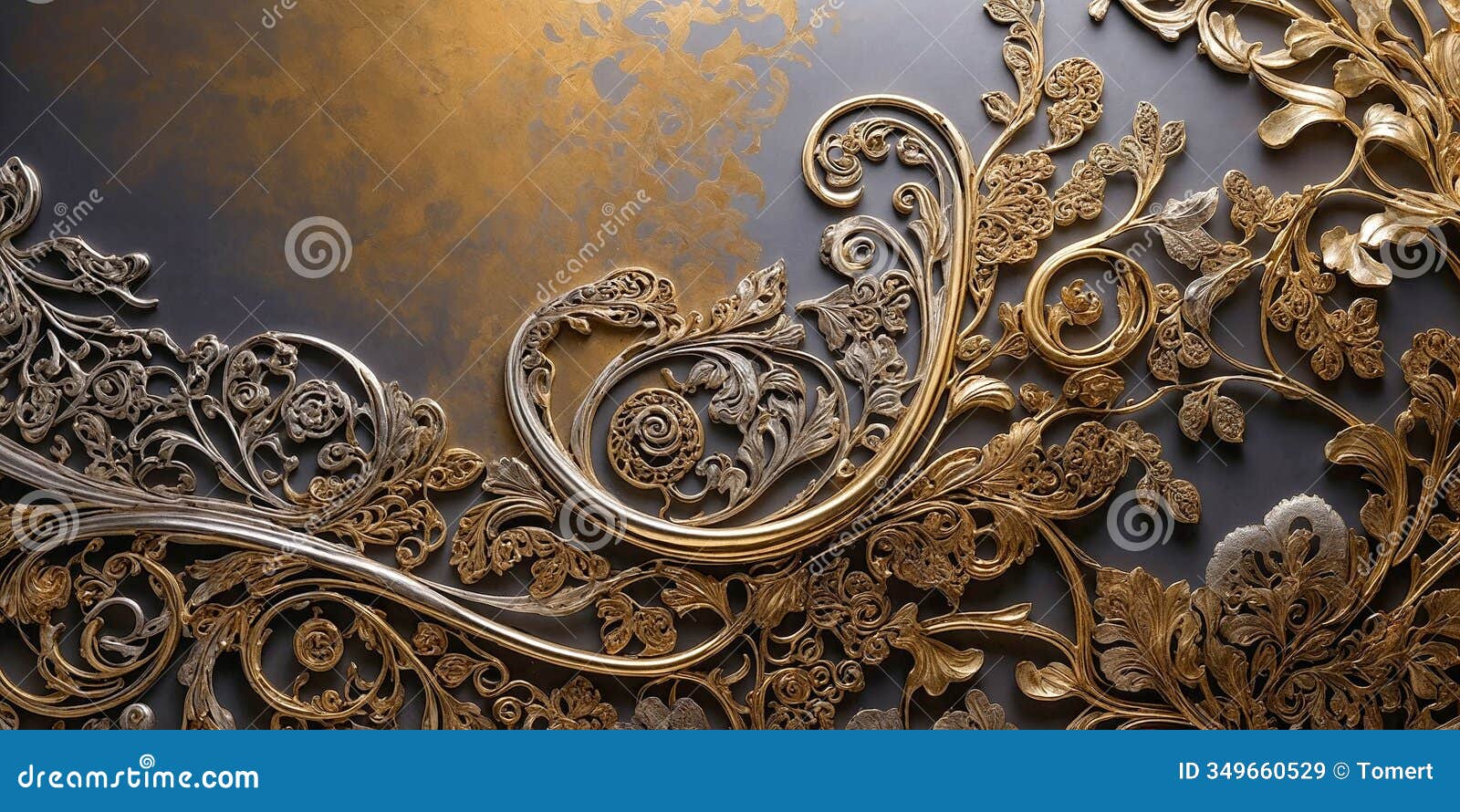 Background of Gold and Cooper with Old Filigree Stock Image - Image of ...