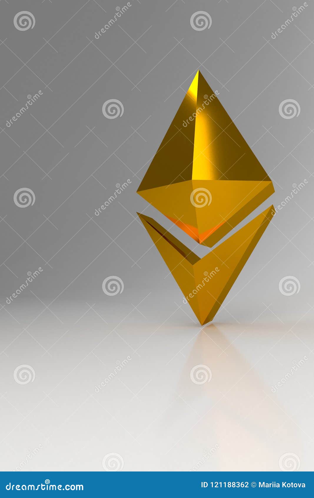 Background with Gold Ethereum Symbol. 3d Rendering. Editorial ...