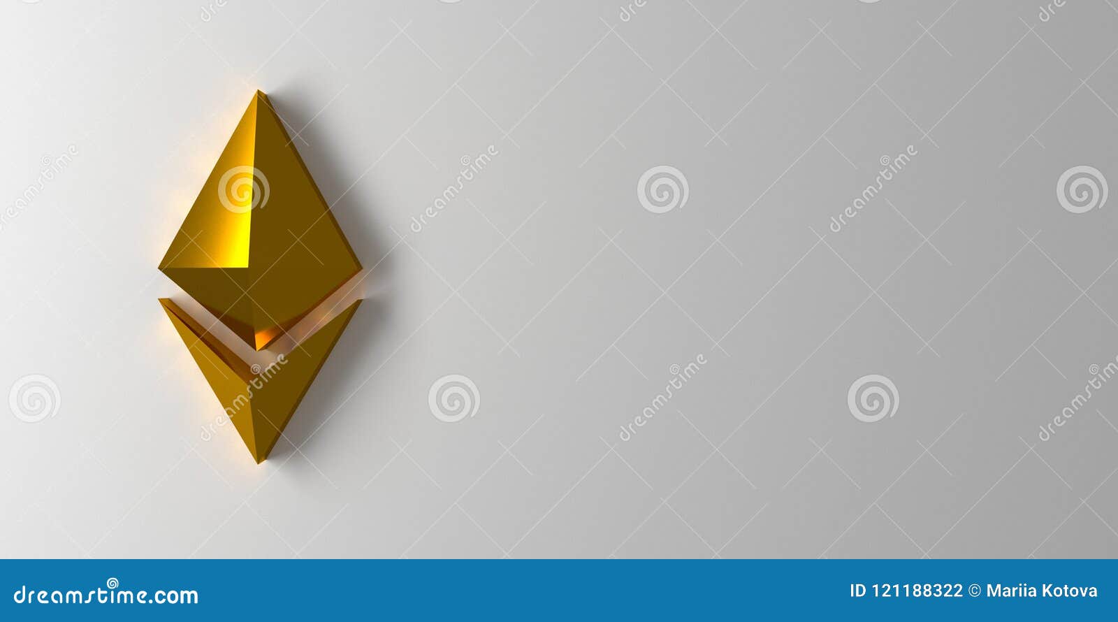 Background with Gold Ethereum Symbol. 3d Rendering. Editorial ...