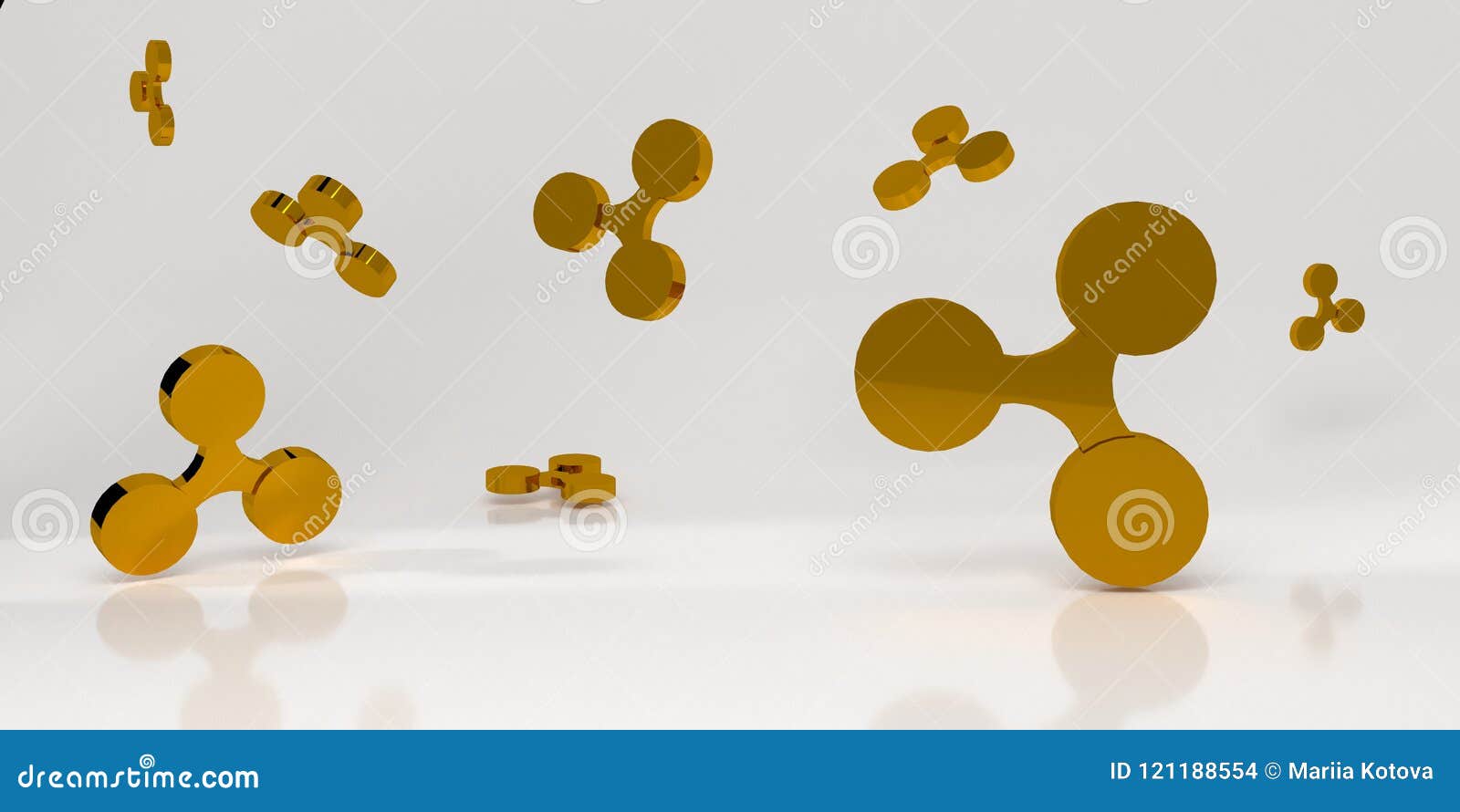 Background With Gold Ripples Symbol. 3d Rendering. Stock Photography ...