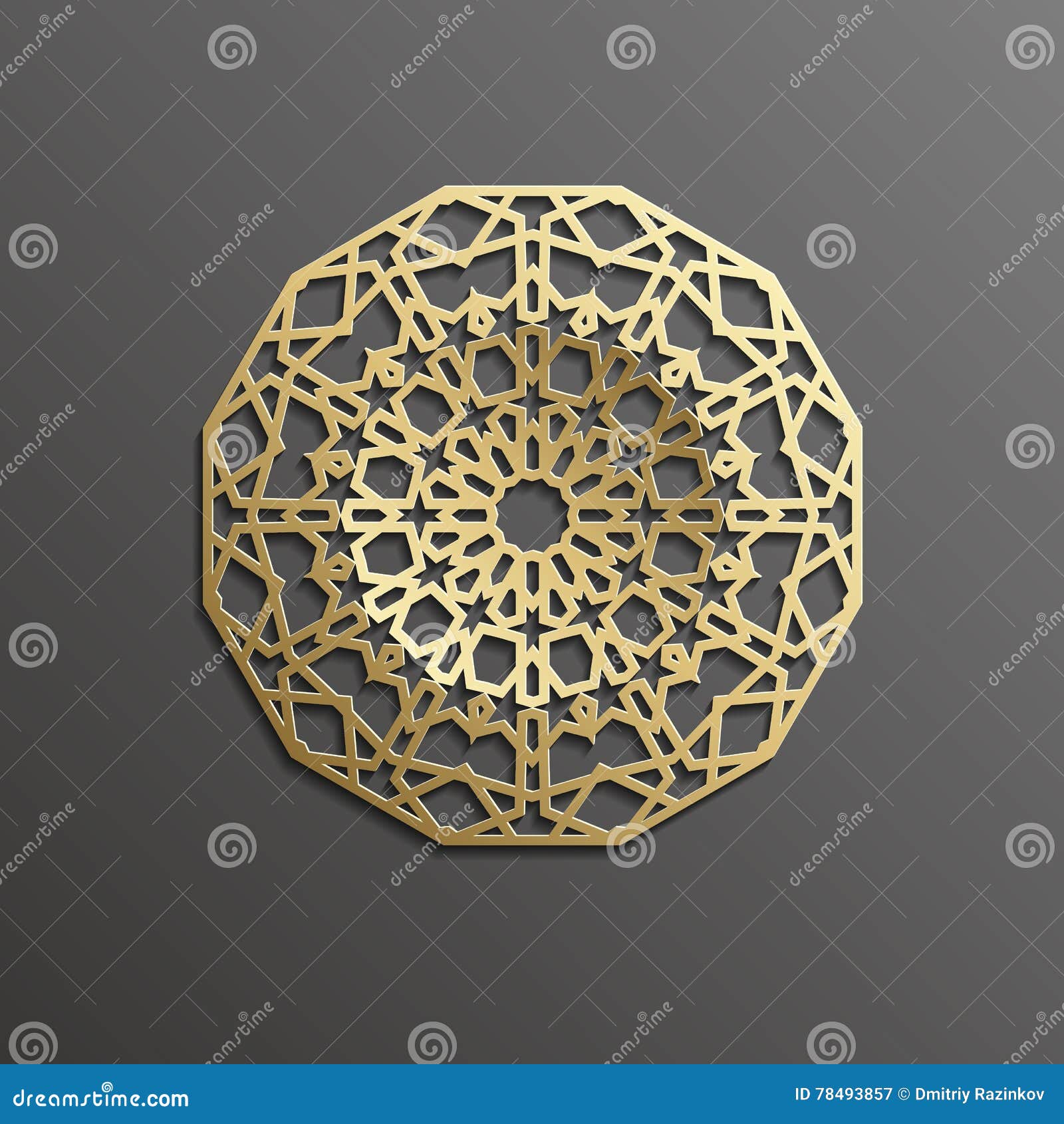 Background with Gold Seamless Pattern on Black Backgroud in Islamic ...