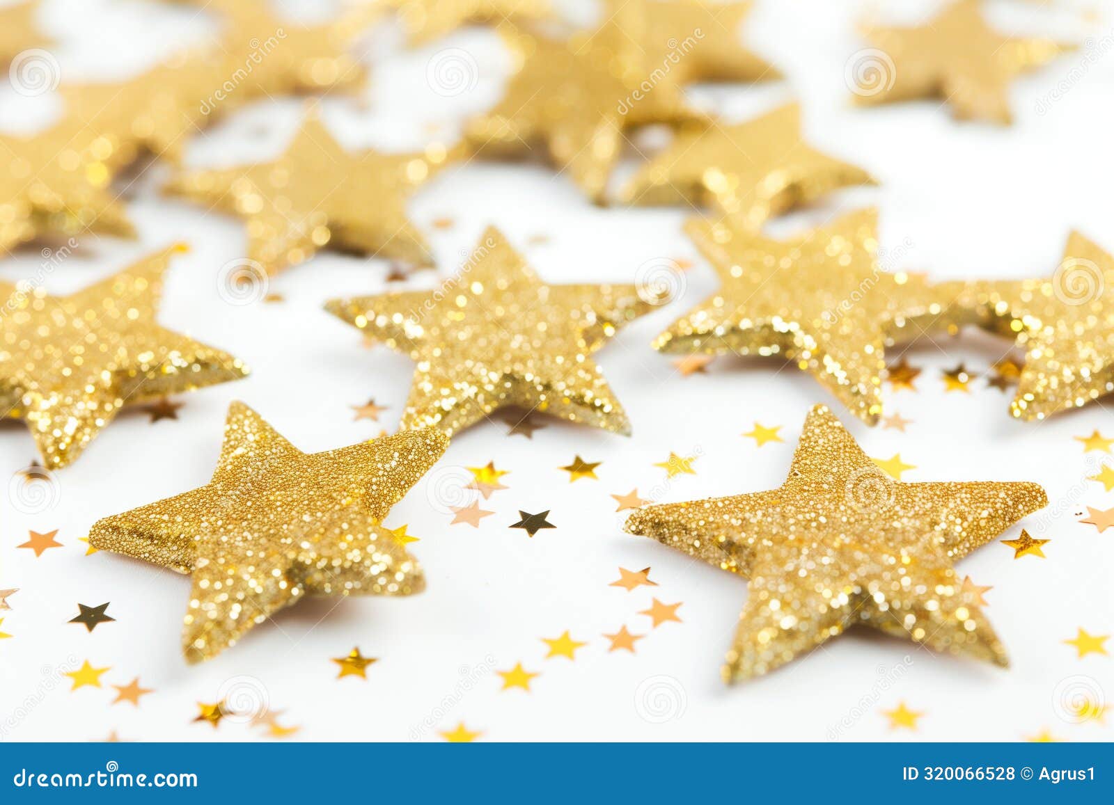 Background with Gold Stars, Top View Stock Illustration - Illustration ...