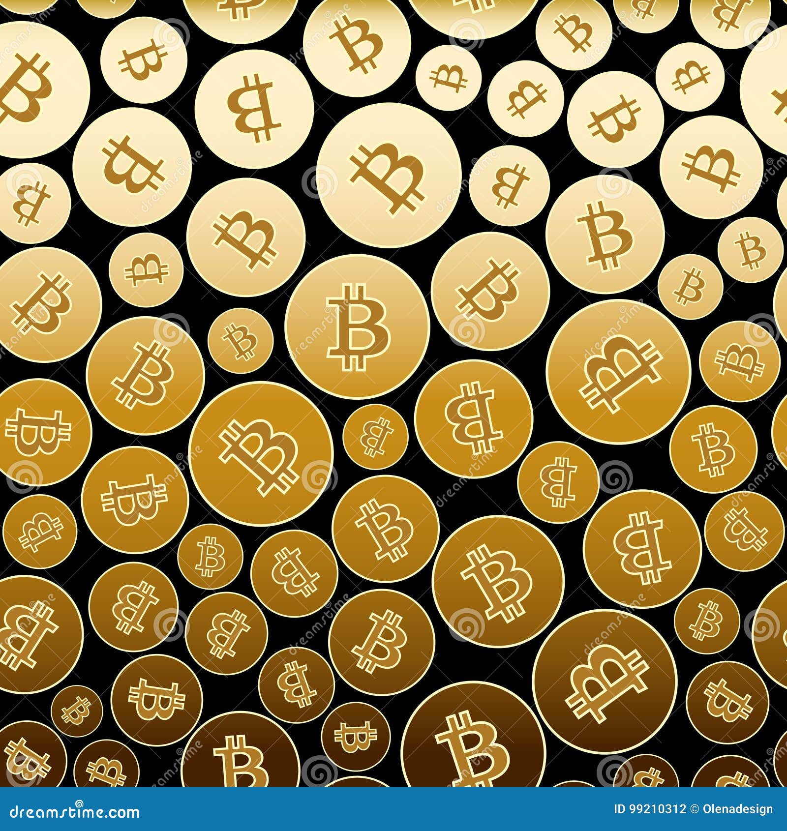 Background with Golden Bitcoins - Gold Vector Gradient Stock Vector ...