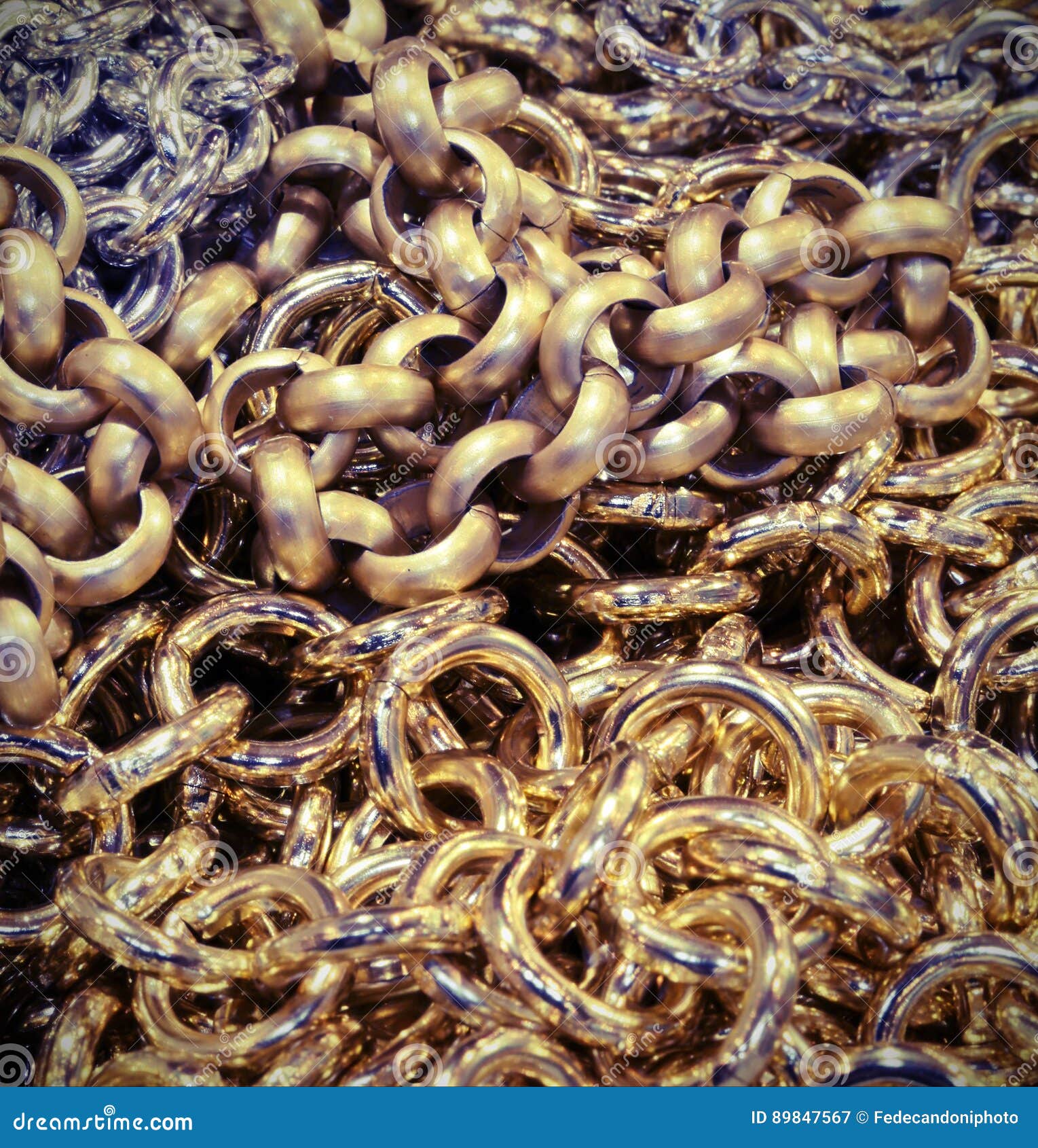 Background of Golden Chains Stock Image - Image of luxurious, macro ...