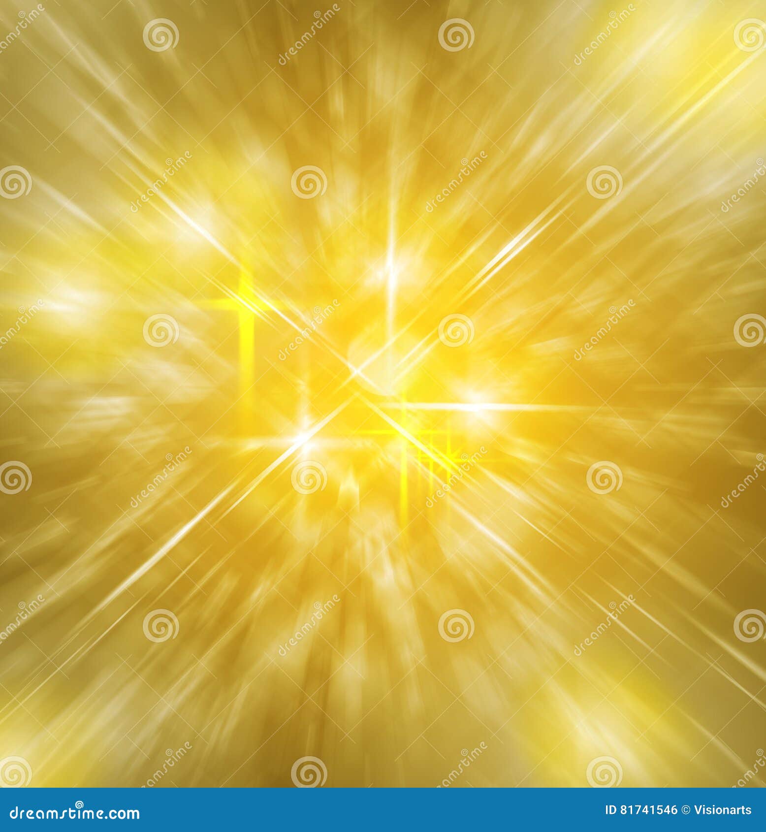 Background of Golden Divine Light with Crosses and Star Stock ...