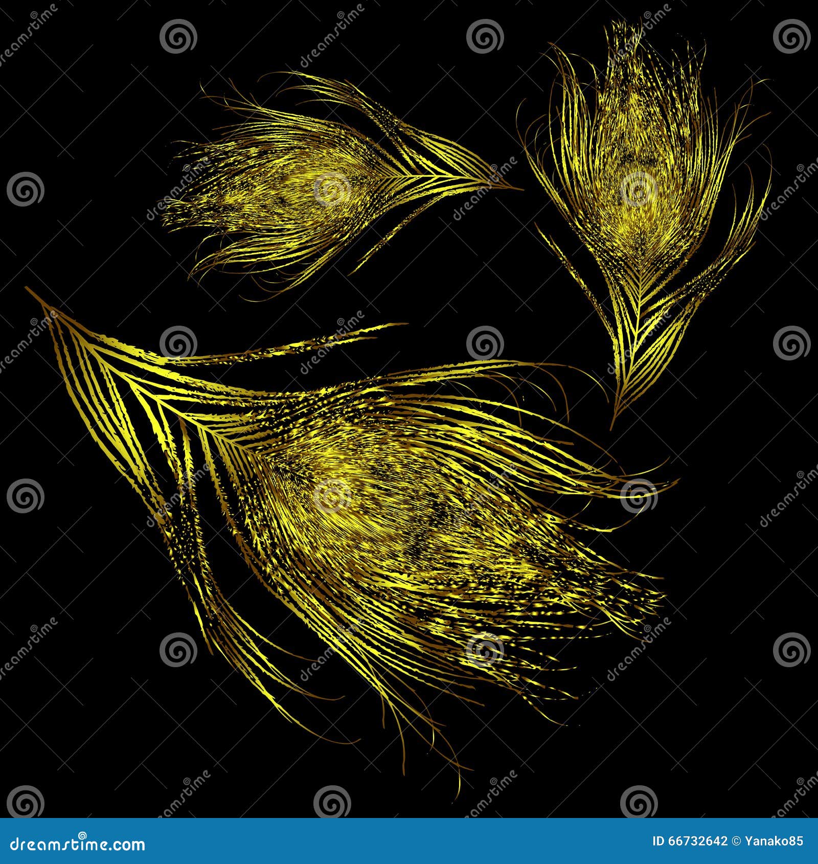 Background Golden Feathers Fall Stock Vector - Illustration of card ...