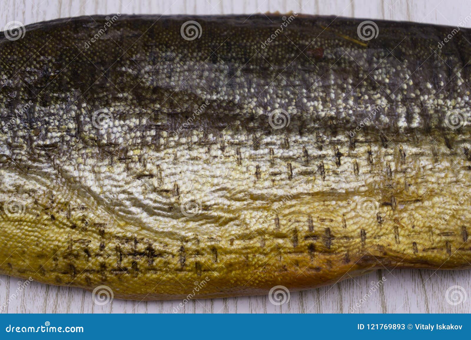 Background of Golden Smoke-dried Fish Close Up . Stock Image - Image of ...
