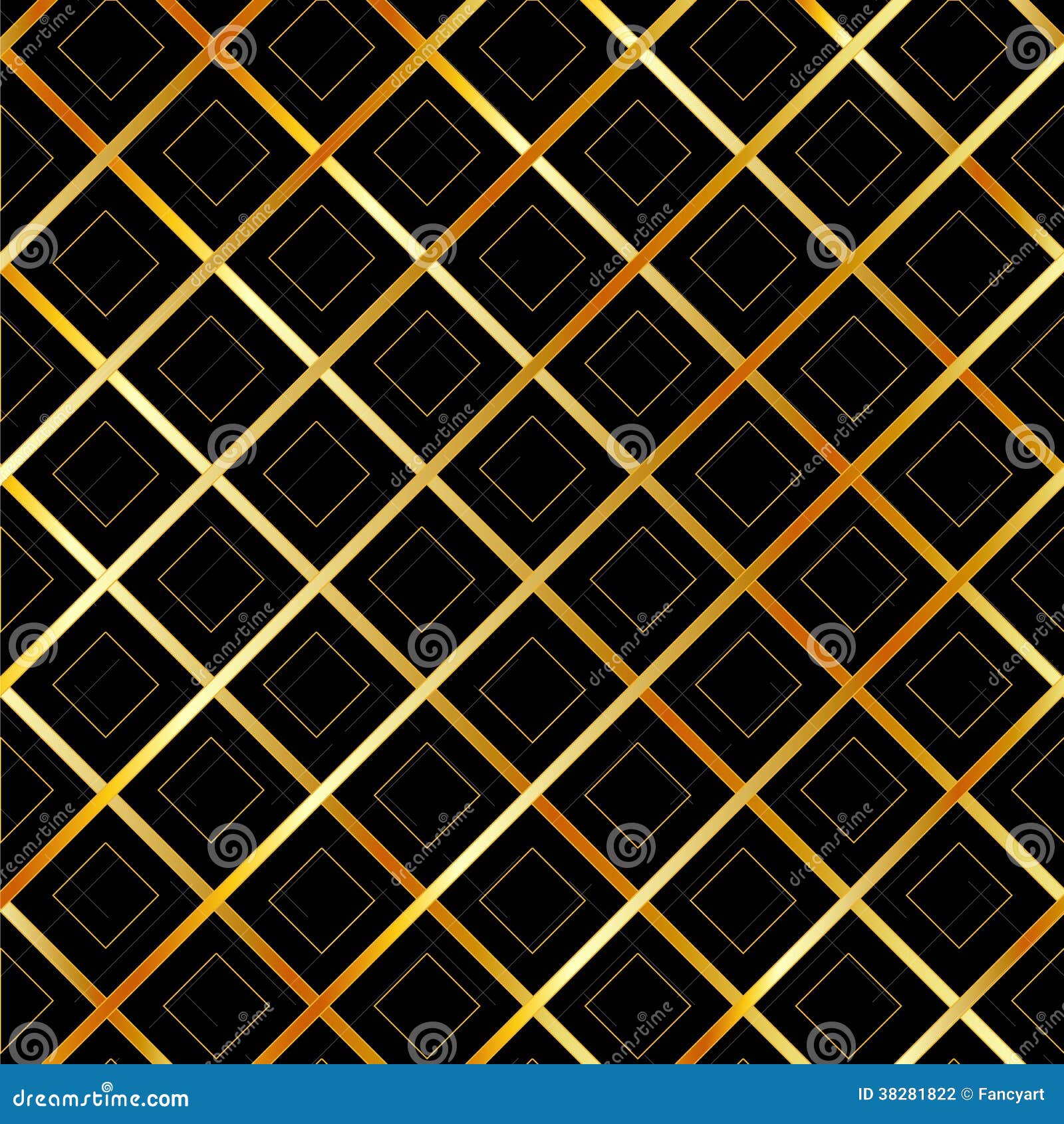 Background with Golden Squares and Diagonal Stripes Stock Vector ...