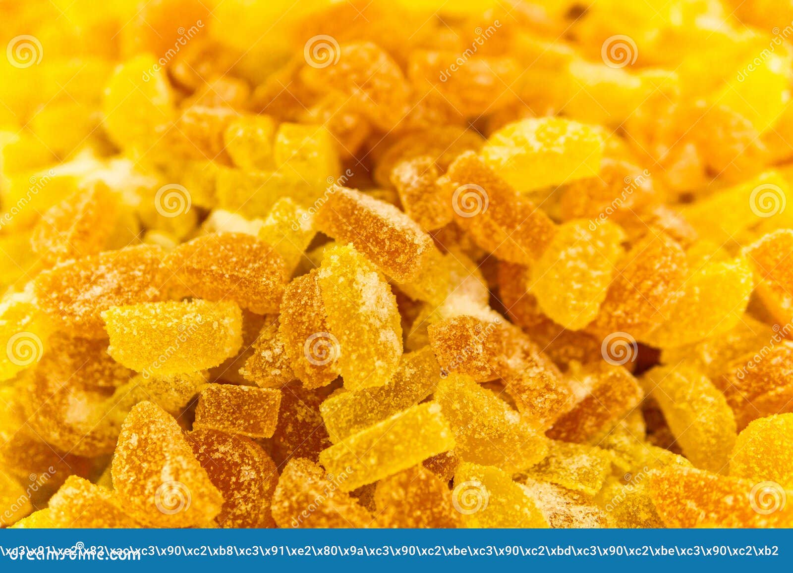 Background - Golden Yellow Translucent Gumdrops in Sugar Stock Image ...