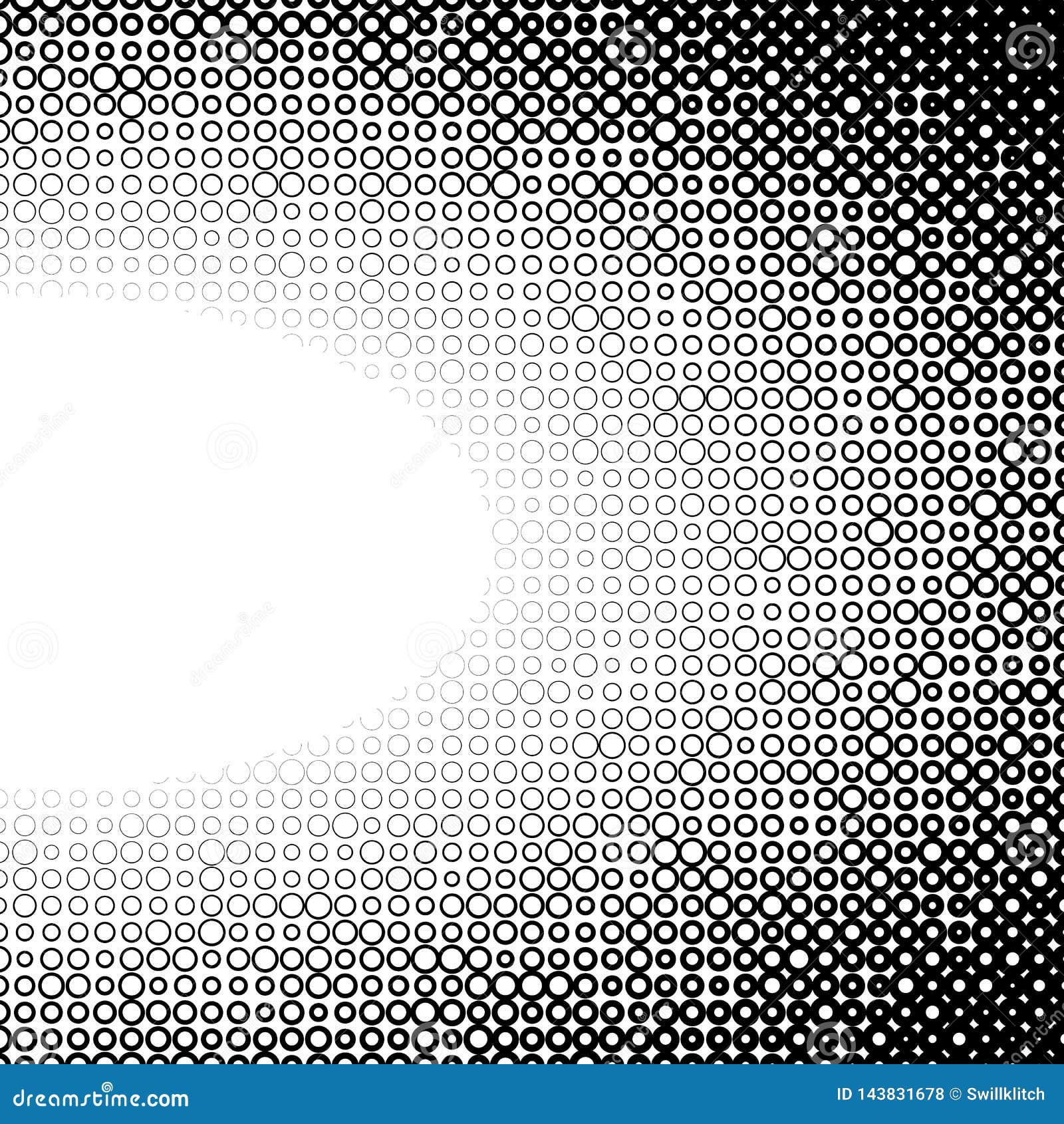Background with Gradient of Black and White Circles Stock Vector ...