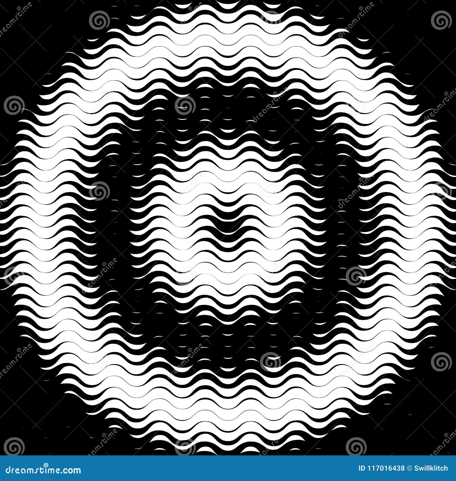 Background with Gradient of Black and White Wave Lines Stock Vector ...