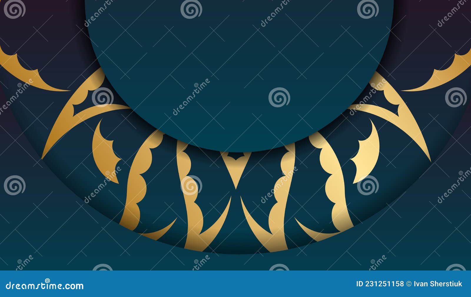 Background with Gradient Blue Color with Indian Gold Pattern for Design ...
