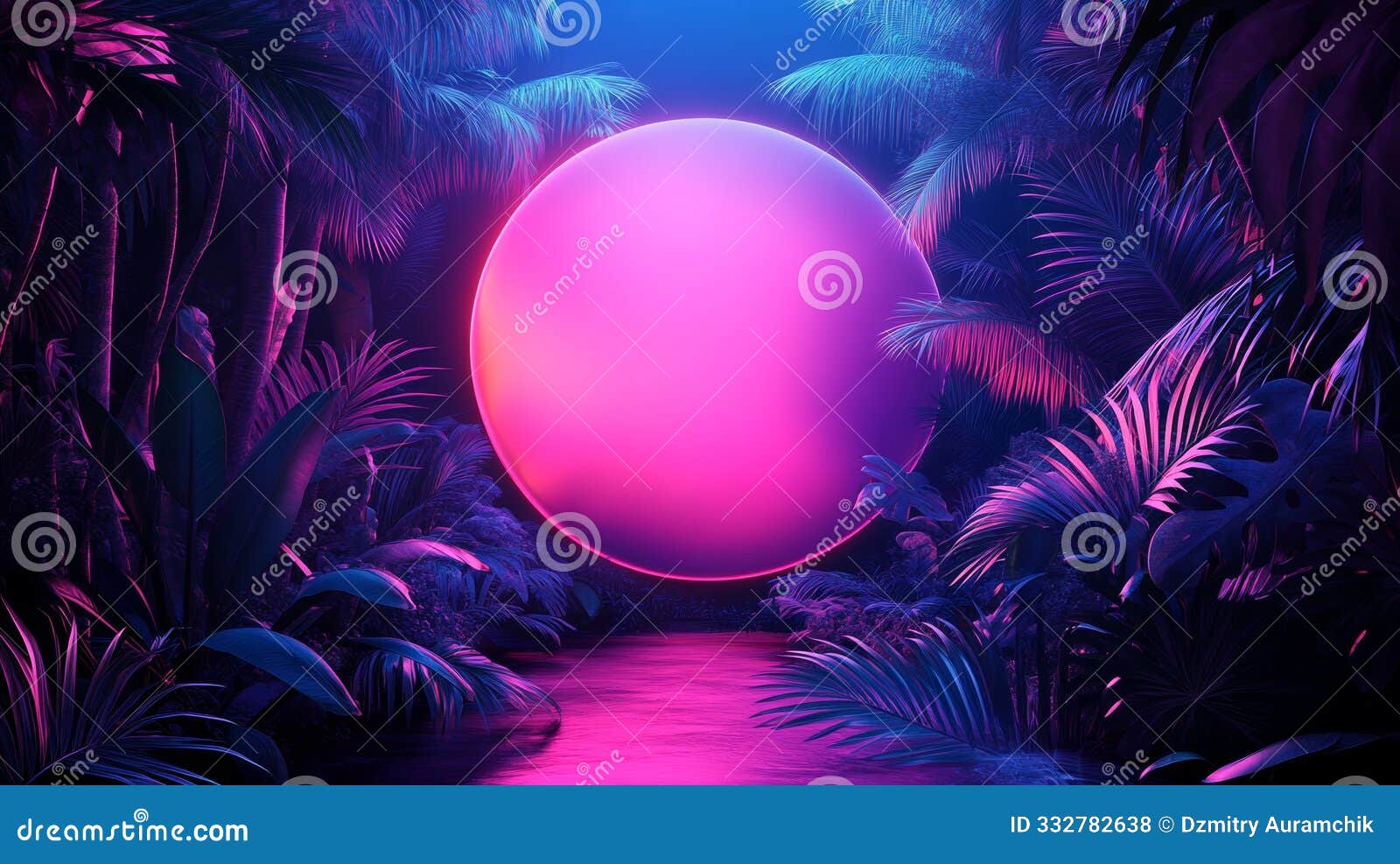 Background Gradient Illustration of a Tropical Jungle Scene Stock Photo ...
