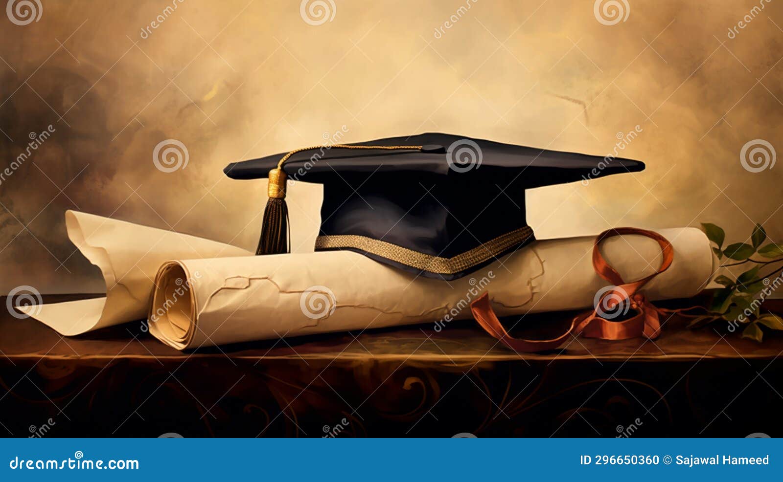 A Background of a Graduation Cap and Diploma Scroll with a "Well Done ...