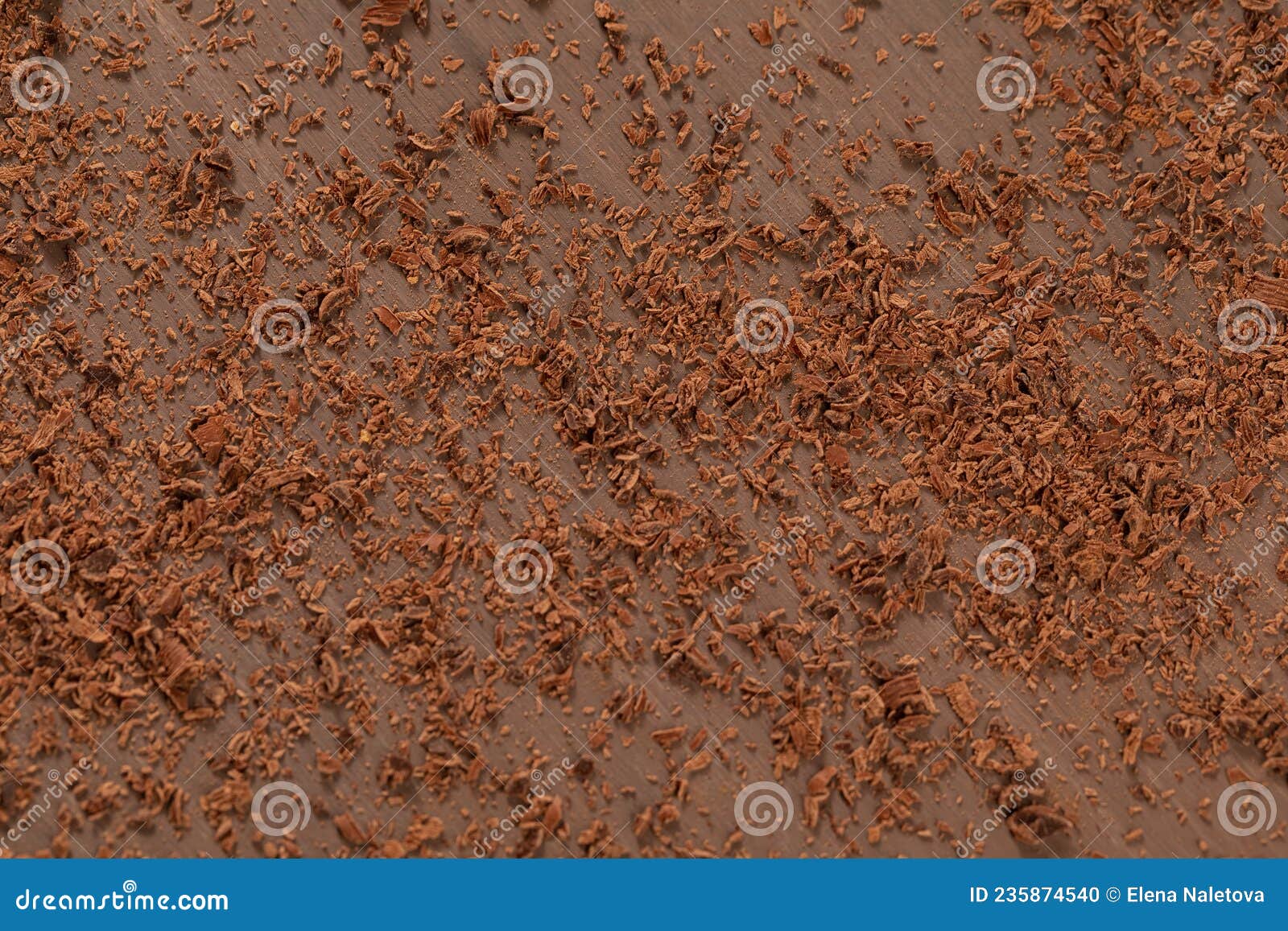 Background of Grated Bitter Chocolate Powder Cocoa on the Table. Dark ...