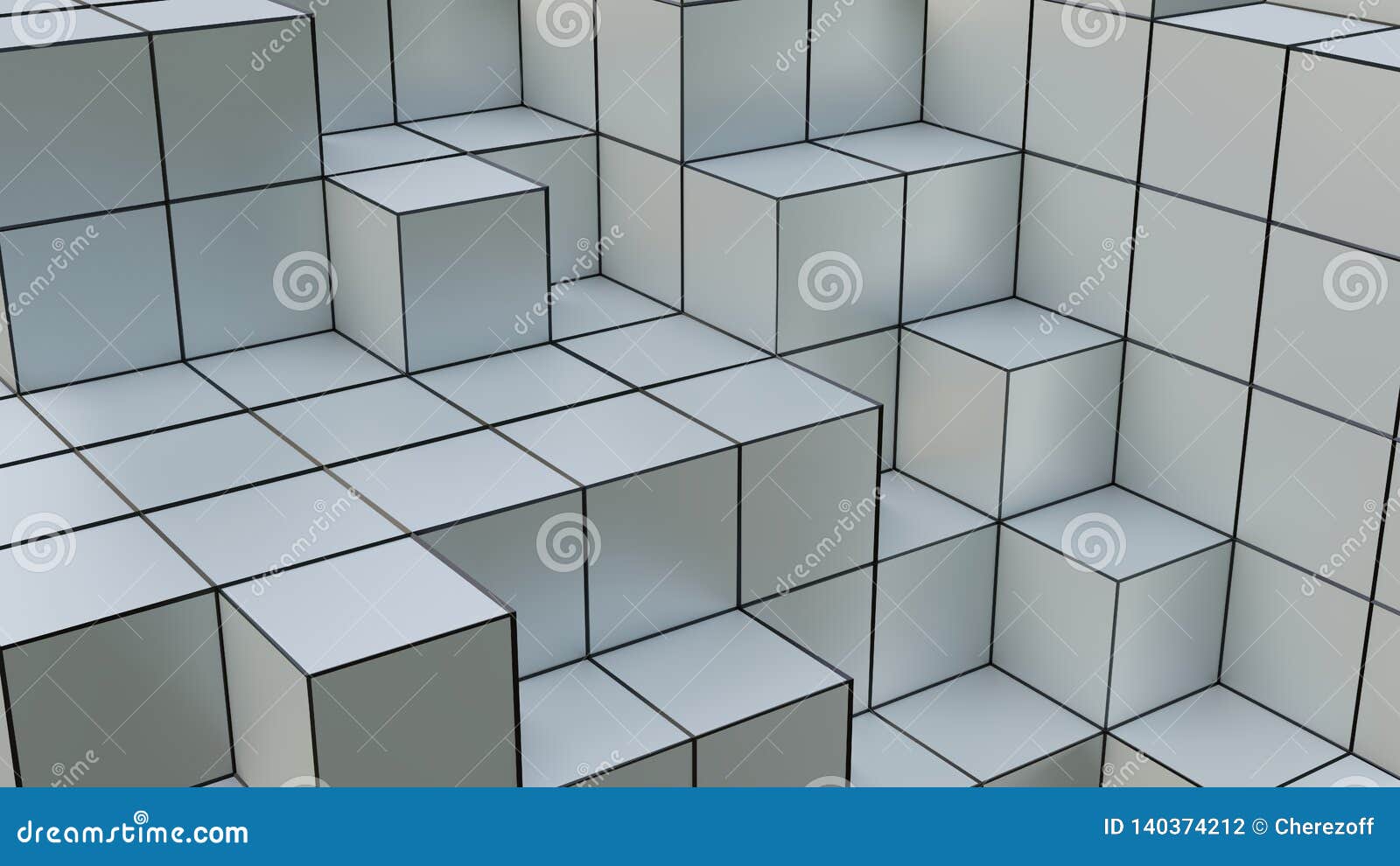 Background with Gray Abstract Cubes Stock Illustration - Illustration ...