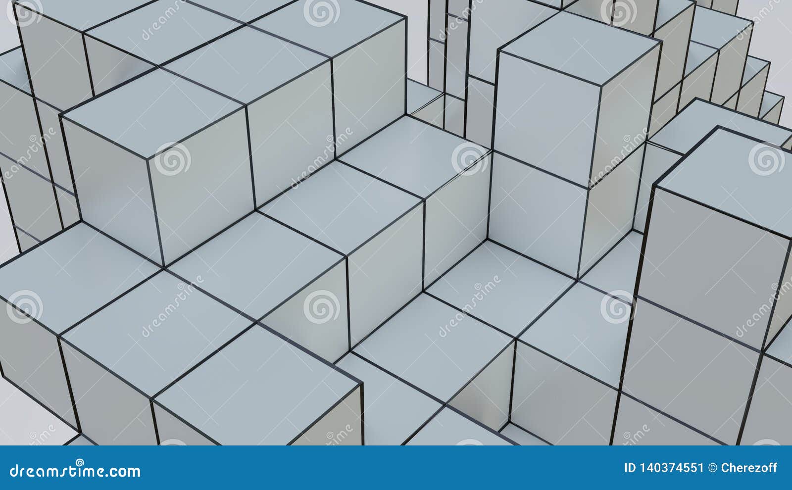 Background with Gray Abstract Cubes Stock Illustration - Illustration ...