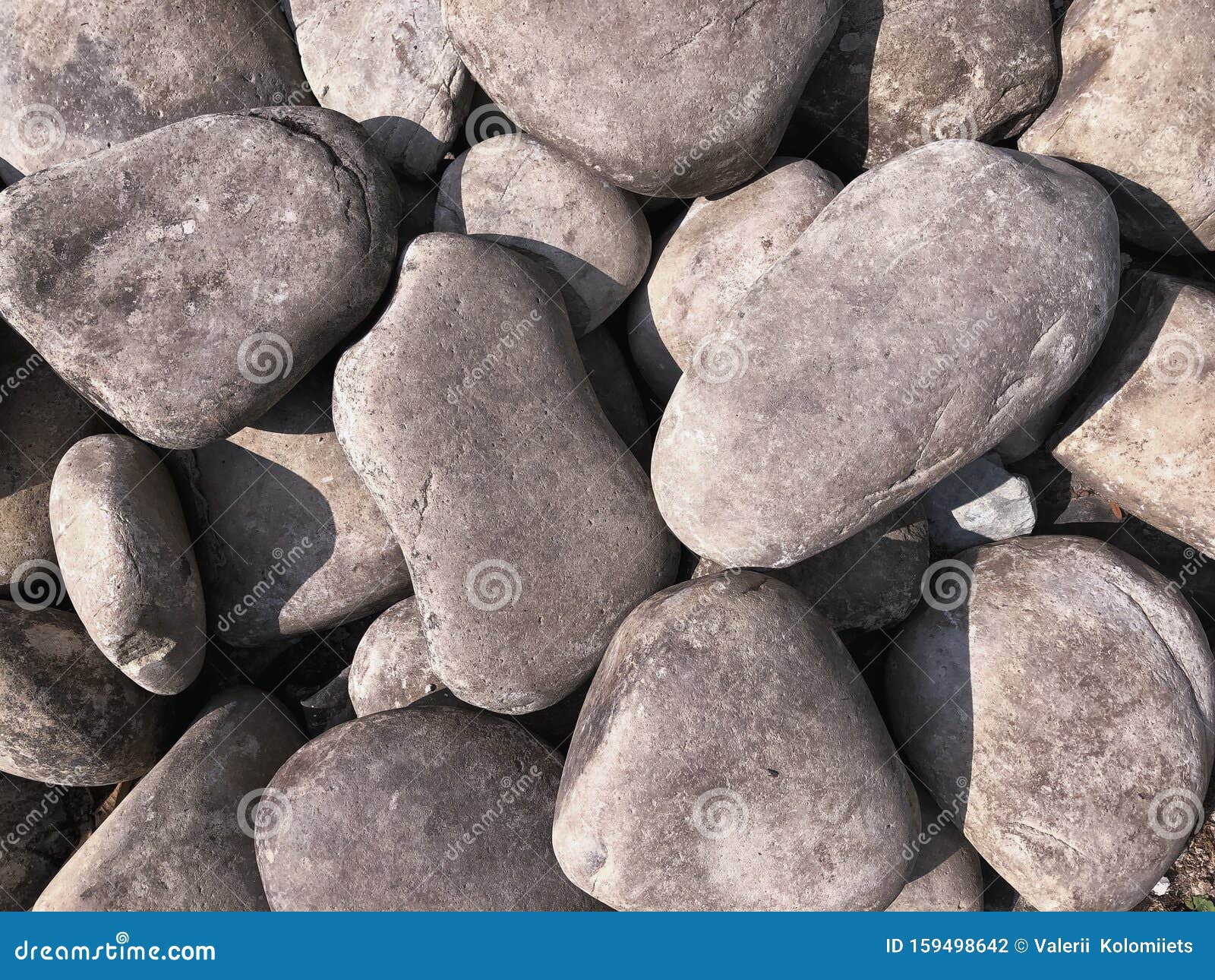 Background of Gray Smooth Large Pebbles. Large Pebbles Closeup Stock ...