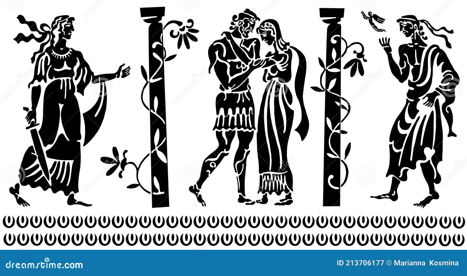 Background in the Greek Style. Stock Illustration - Illustration of ...