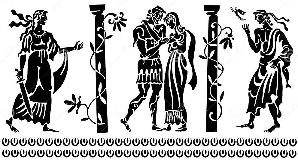 Background in the Greek Style. Stock Illustration - Illustration of ...