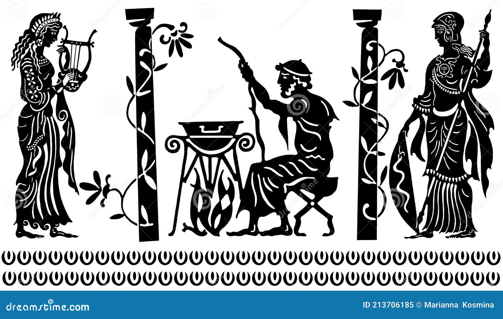 Background in the Greek Style. Stock Illustration - Illustration of ...