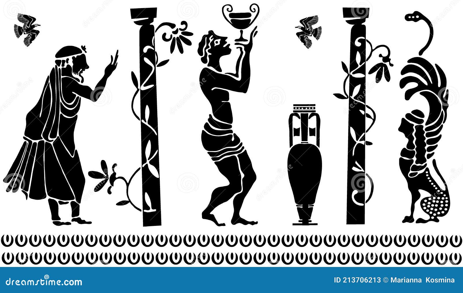 Background in the Greek Style. Stock Illustration - Illustration of ...