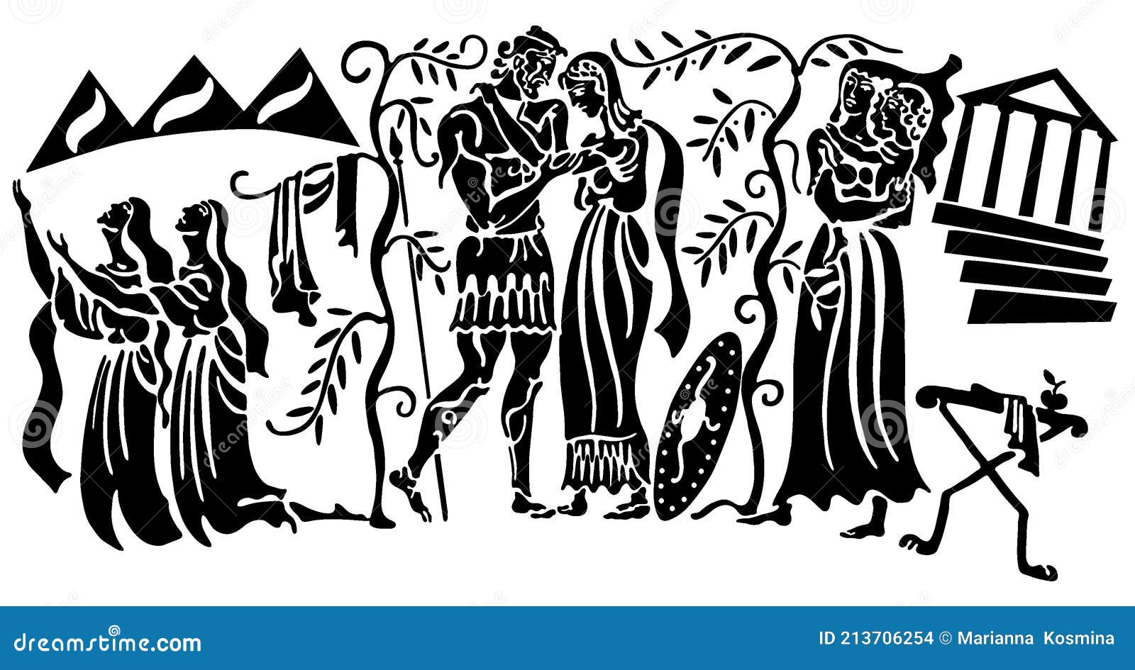 Background in the Greek Style. Stock Illustration - Illustration of ...