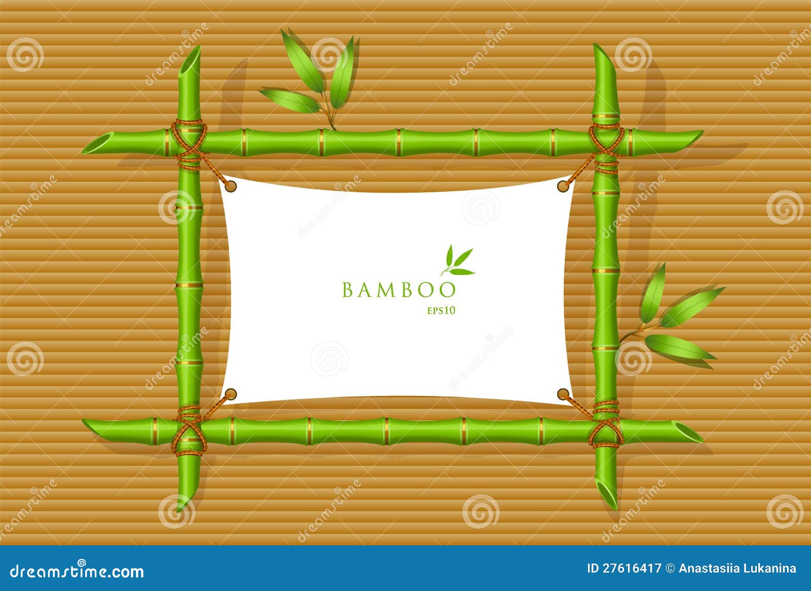 Background with Green Bamboo Frame Stock Vector - Illustration of ...